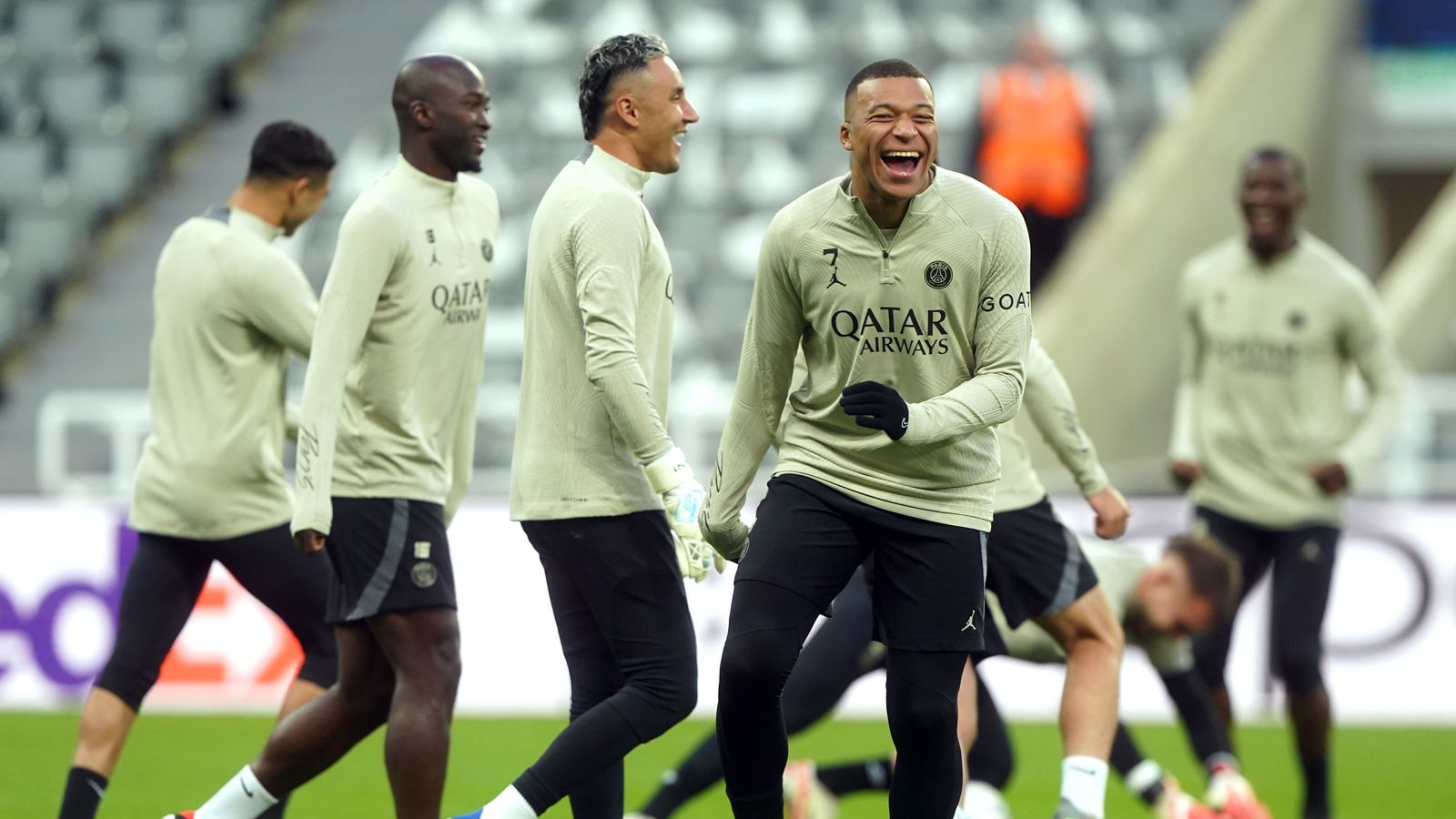Kyllian Mbappe & PSG train at St James' Park as Champions League ...