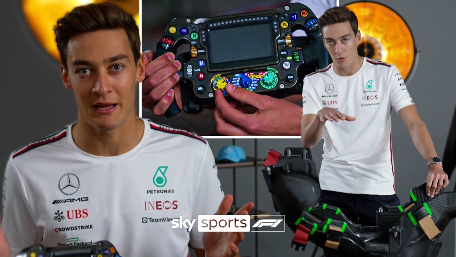 George Russell explains the steering wheel! | F1 News | Sky Sports