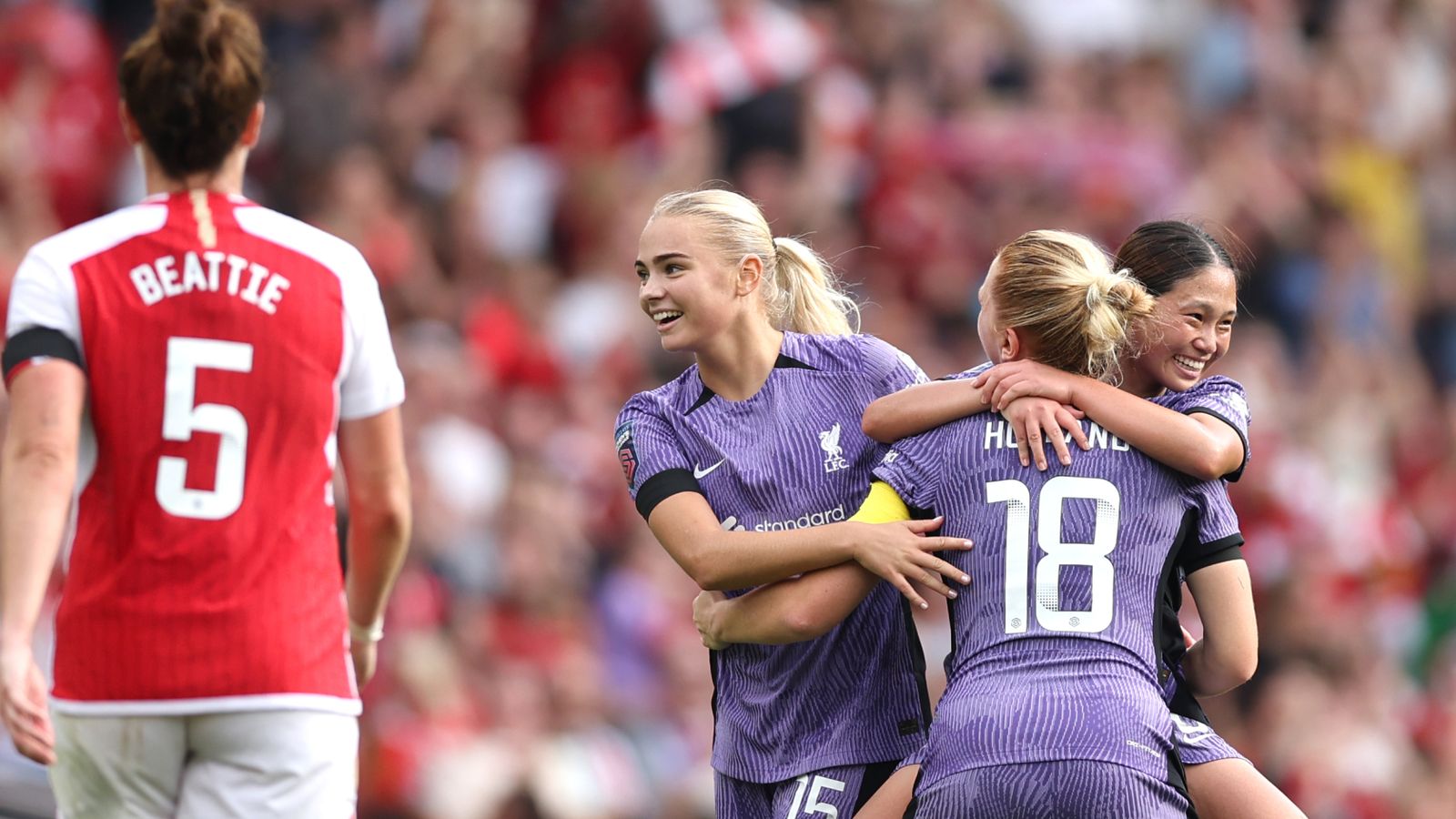 WSL round-up: Liverpool stun Arsenal in front of record-breaking WSL crowd, Man Utd win at Aston ...