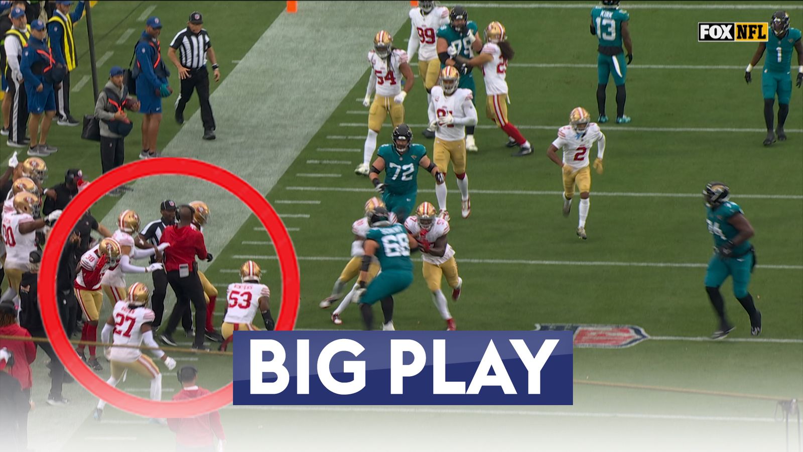 Ambry Thomas' 95-yard return TD wiped off after 49ers enter field! | NFL News | Sky Sports