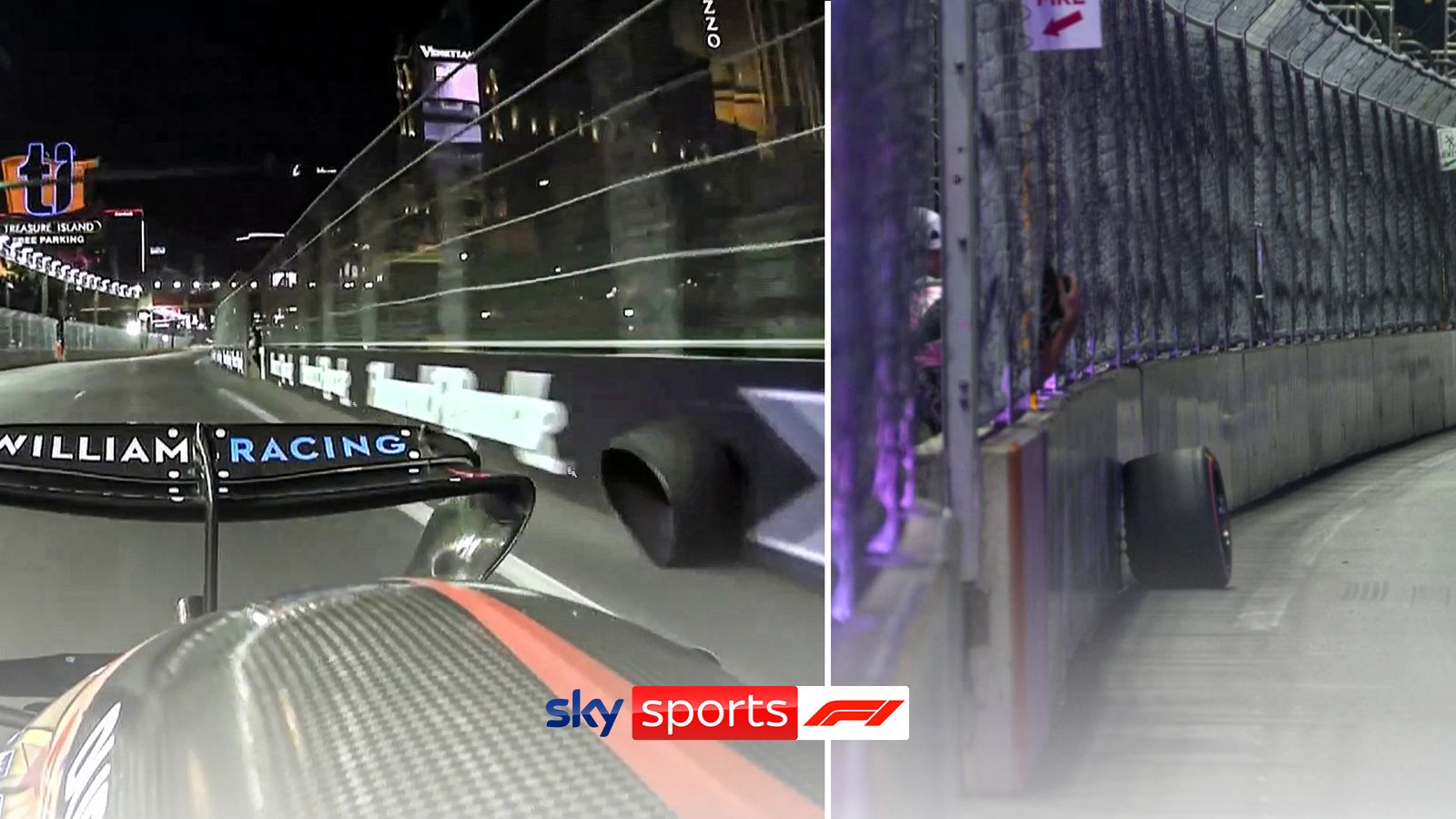 'I've never seen that before!' | Alex Albon's tyre comes clean off ...