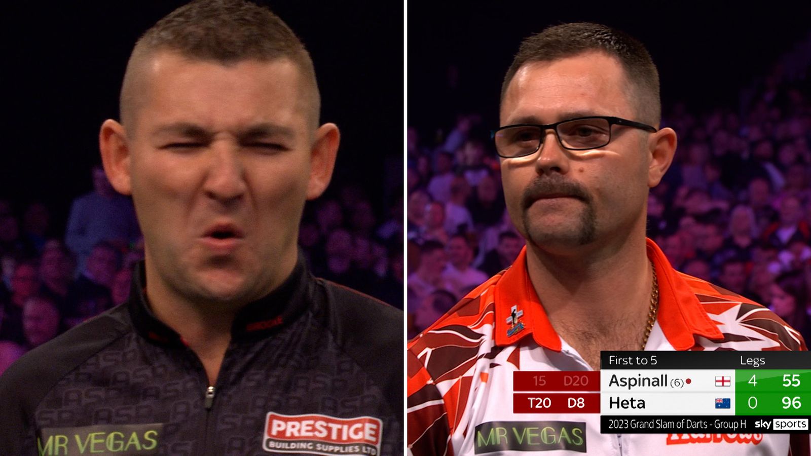 'Sympathy disgust' | Damon Heta shocks Nathan Aspinall as he busts 96 ...