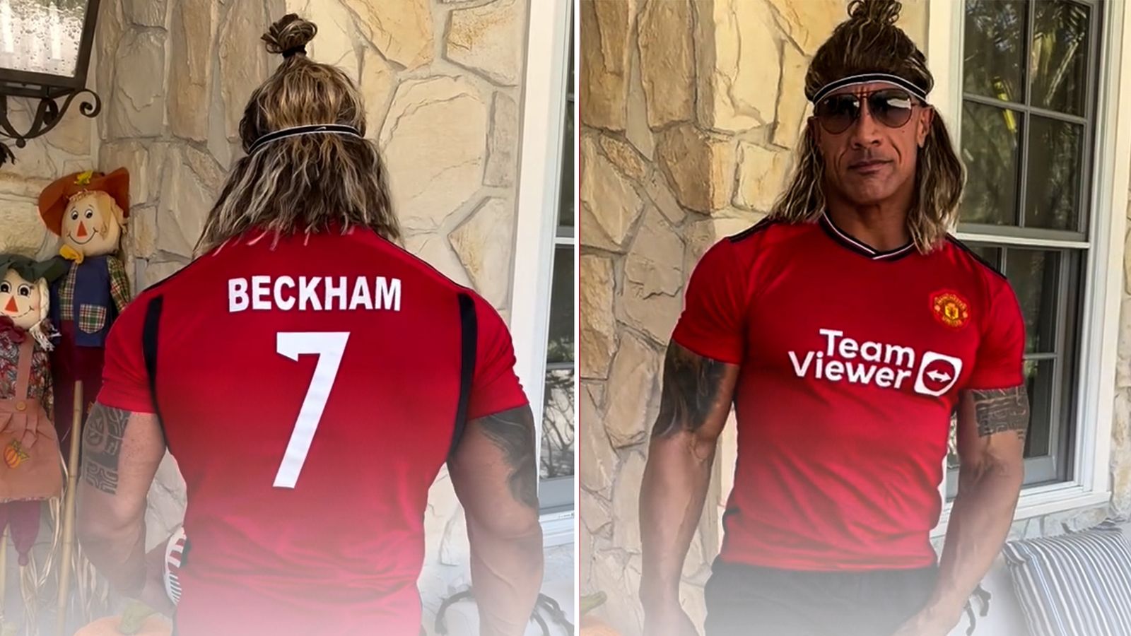 The Rock as David Beckham! | Best football Halloween costume ever ...