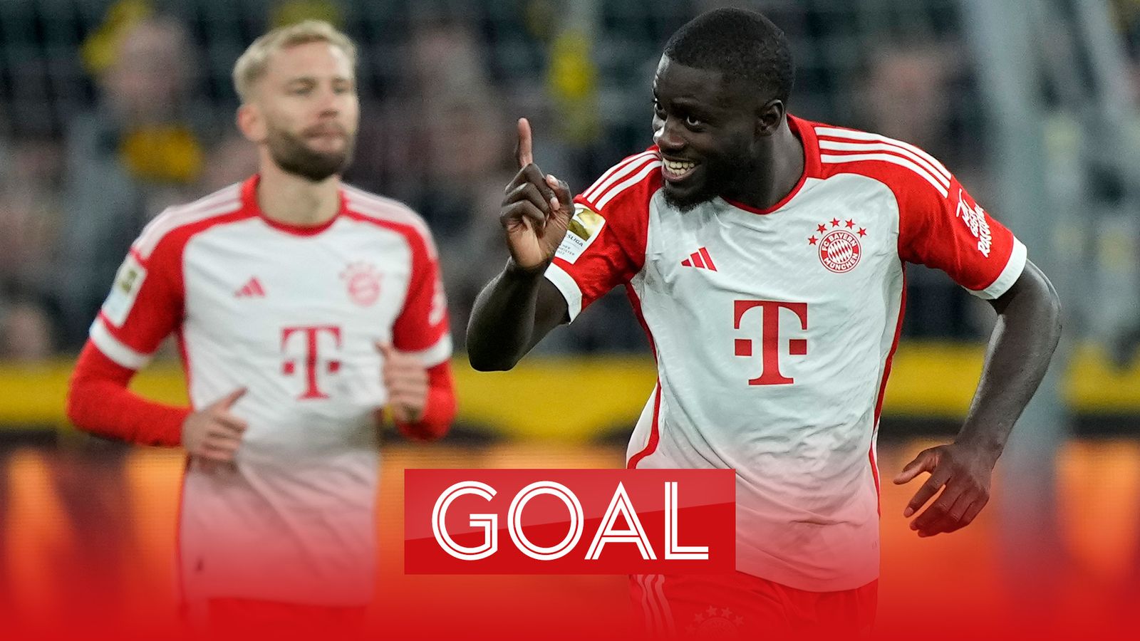 Dayot Upamecano opens the scoring for Bayern Munich against Borussia ...