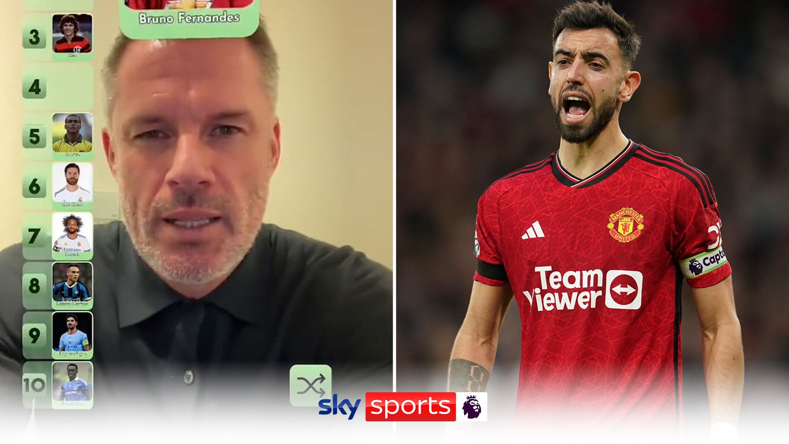 'I've got to put Fernandes in top four!' | Carragher blind ranks ...