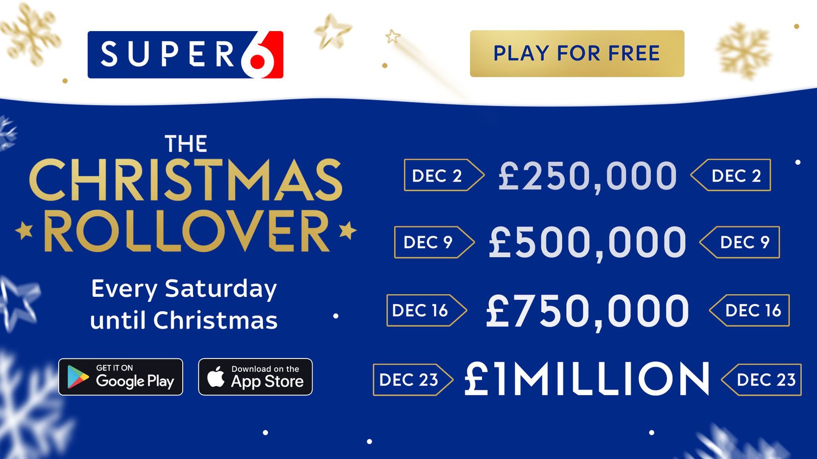 The Super 6 Christmas Rollover: Win up to £1,000,000 just before ...