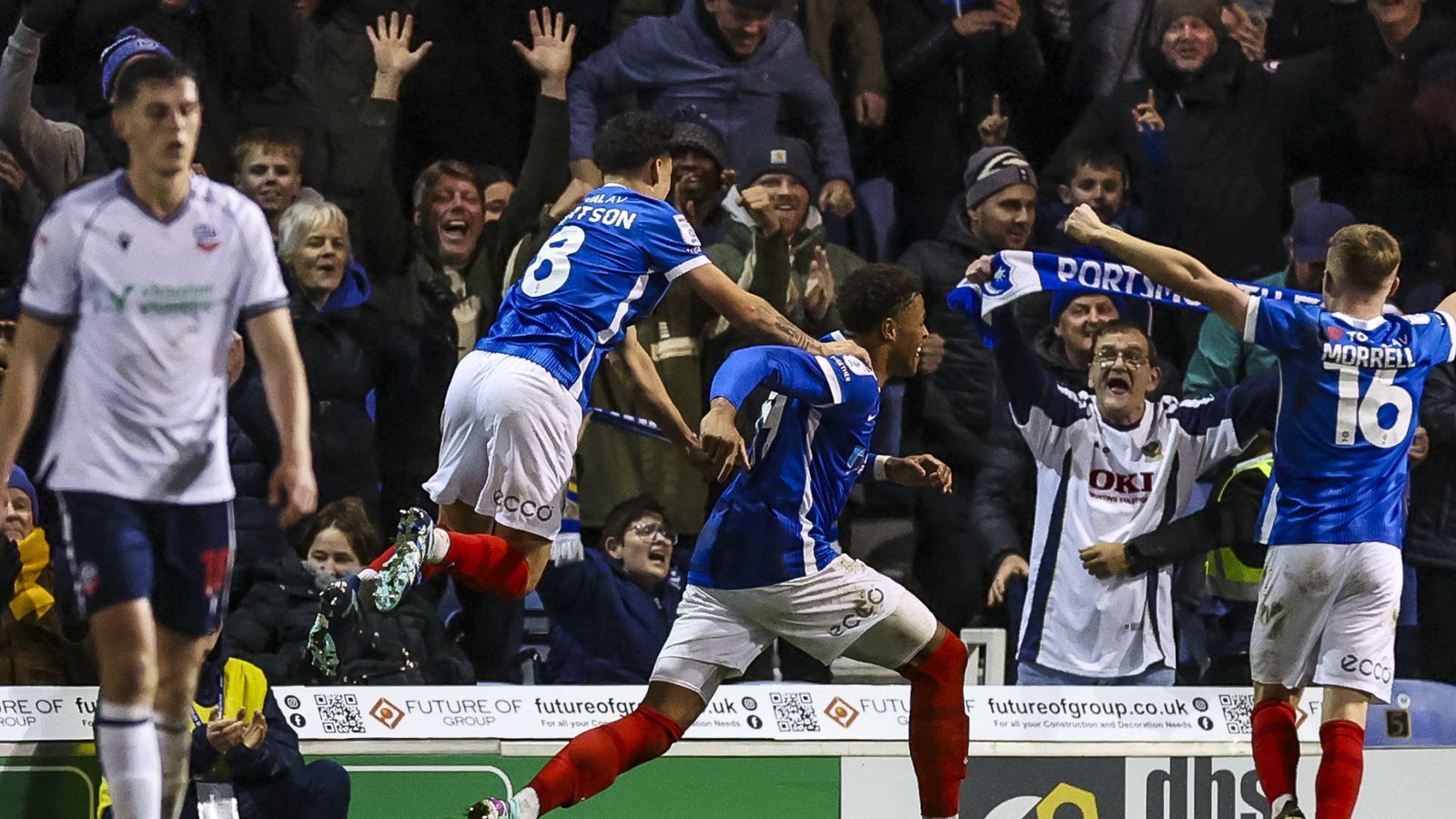 Portsmouth 2-0 Bolton: Conor Shaughnessy and Kusini Yengi send hosts ...