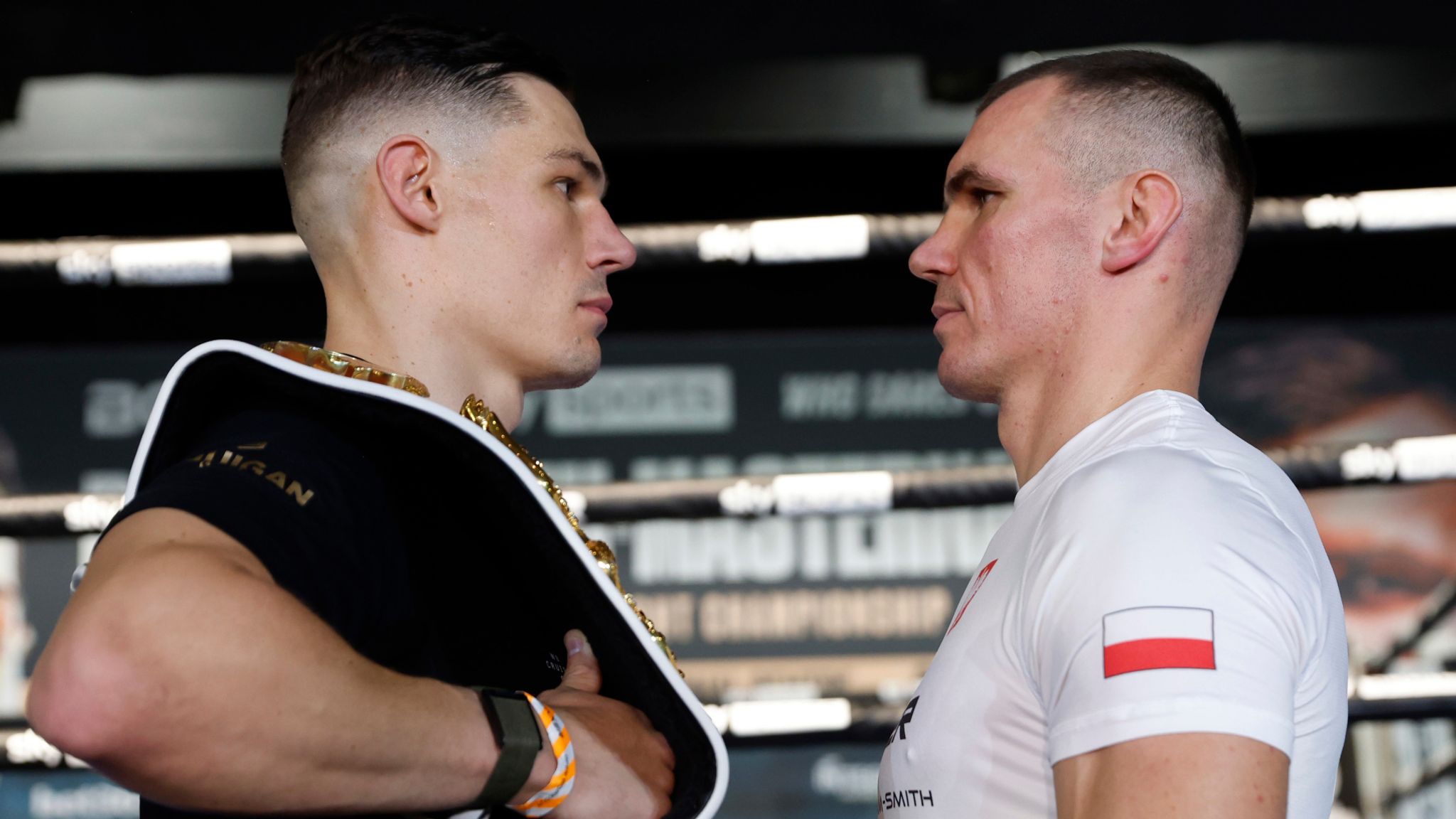 Ben Whittaker clashes with opponent and Lewis Edmondson at Chris Billam ...