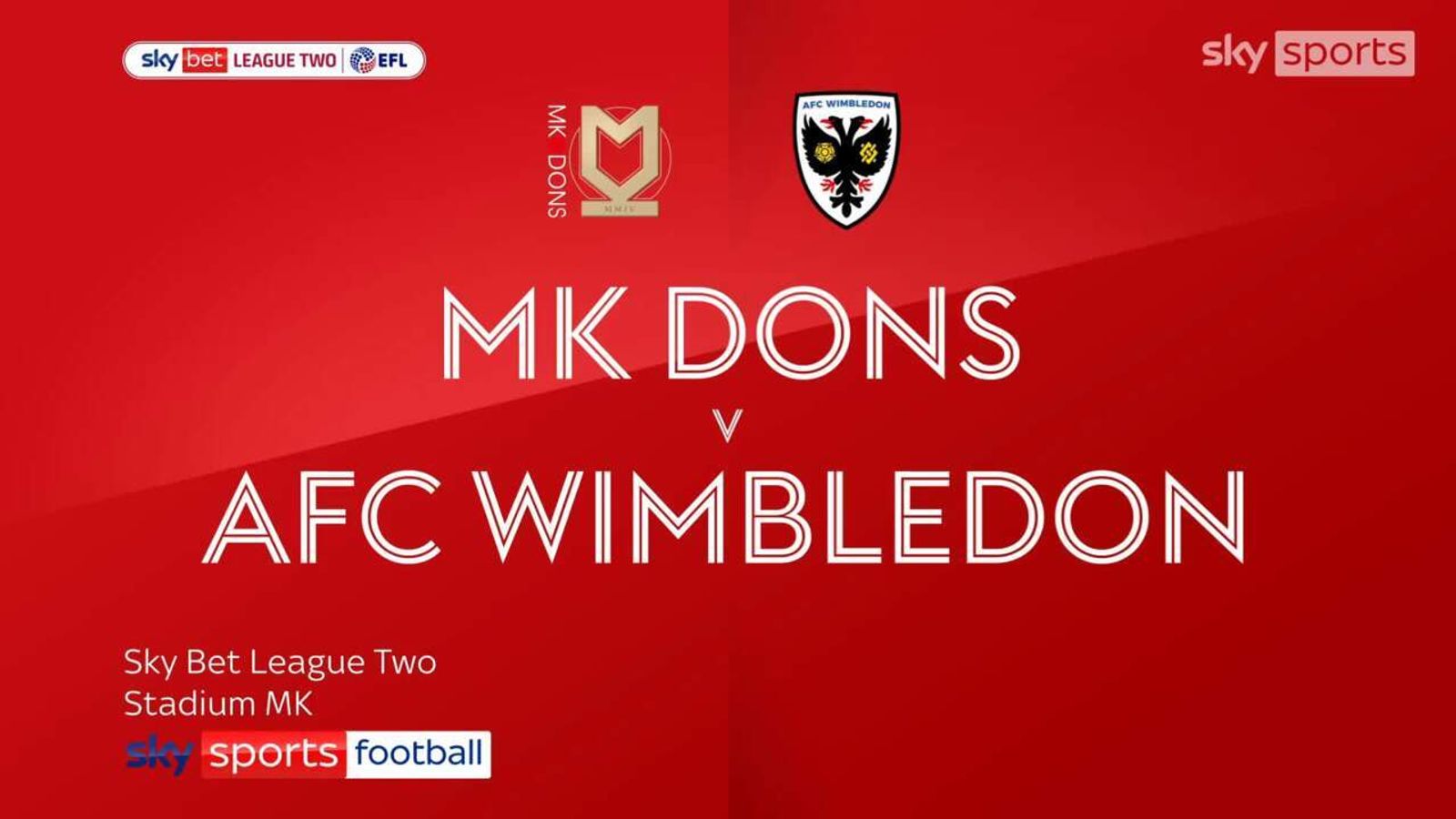 MK Dons vs AFC Wimbledon | Football News | Sky Sports