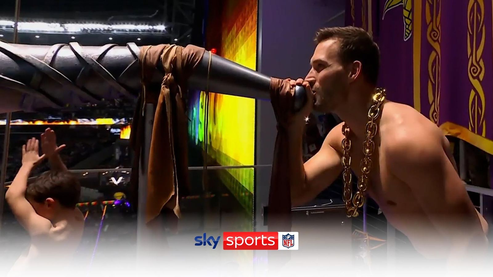 Shirtless Kirk Cousins and son lead 'SKOL' chant in Minnesota | NFL ...