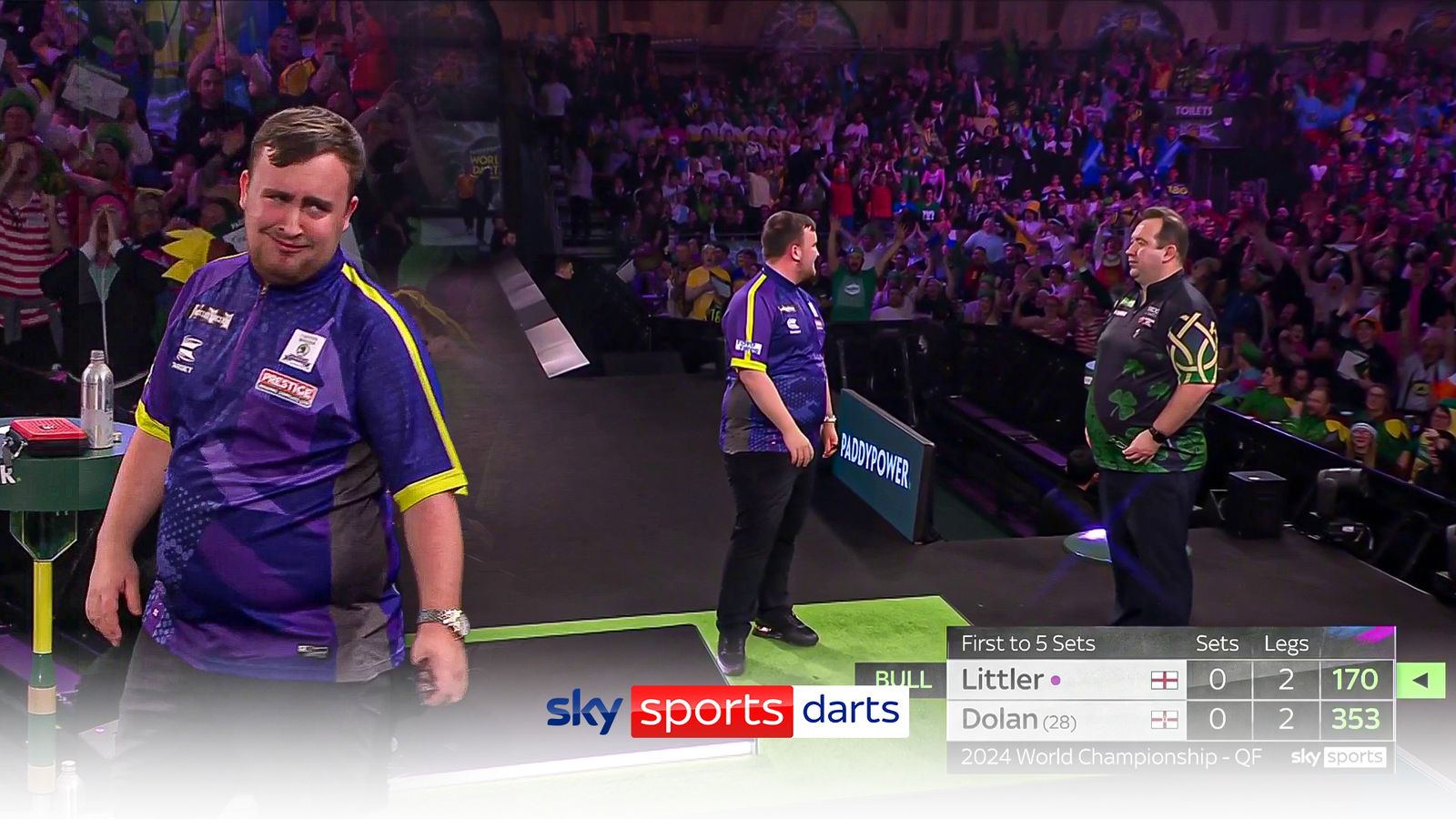 Luke Littler pauses midway through Big Fish attempt to gee up crowd ...