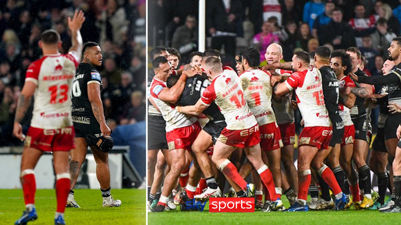 Franklin Pele sees red! | Hull FC debutant swings arm into Minchella ...