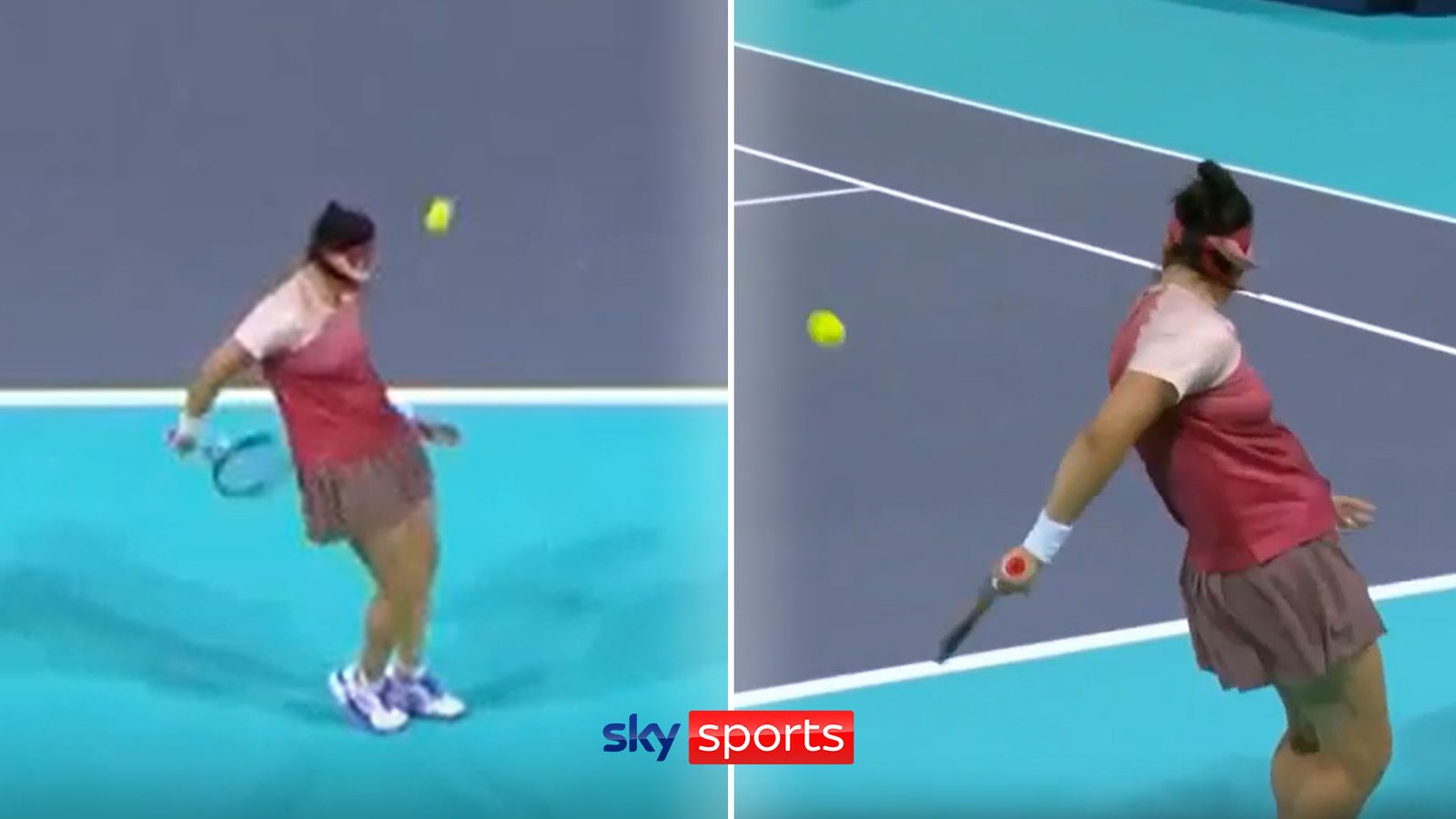 FAIL! Ons Jabeur fluffs sneaky behind-the-back trick shot against Emma ...