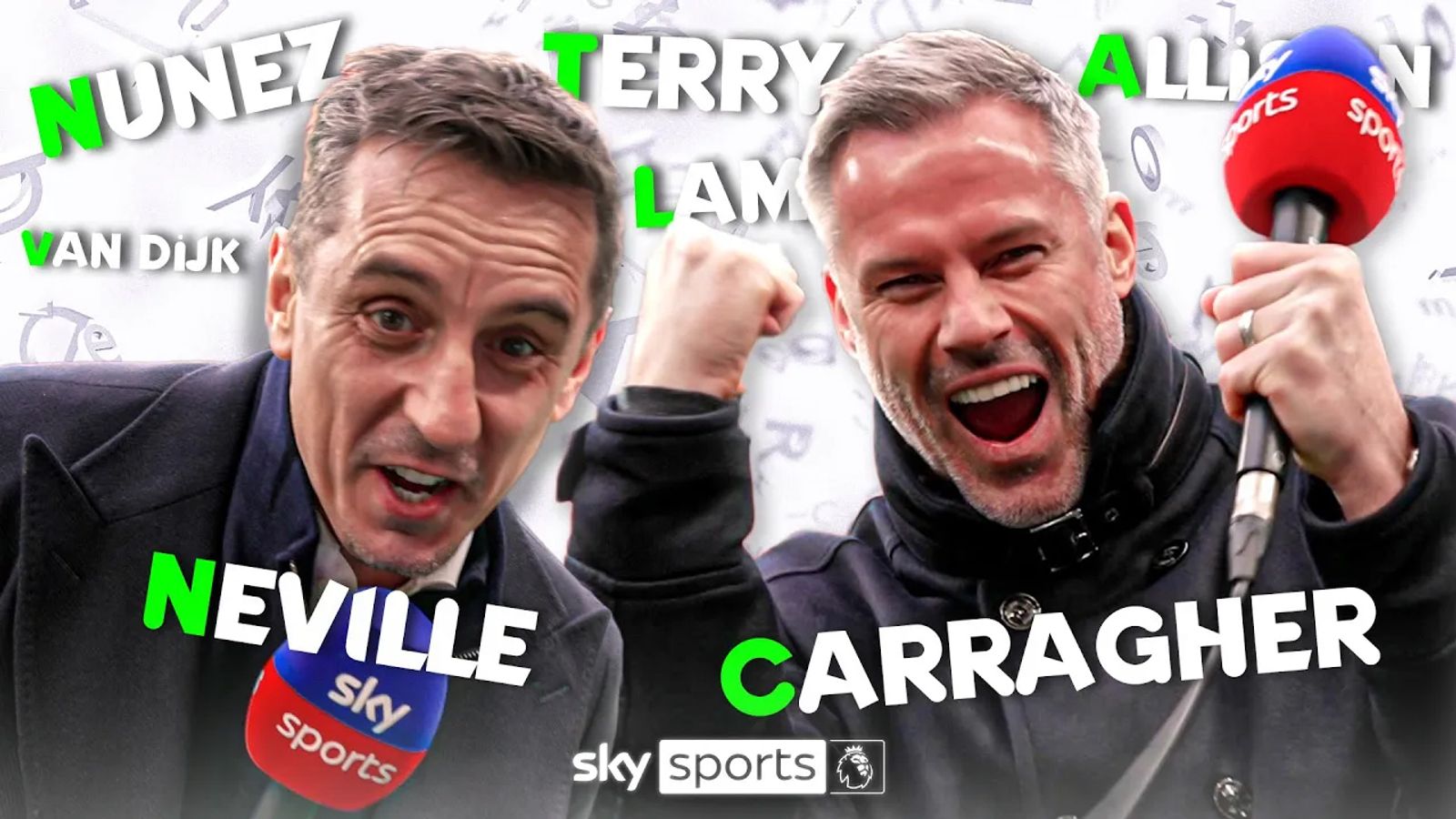 Gary Neville and Jamie Carragher get competitive in Alphabet Game ...