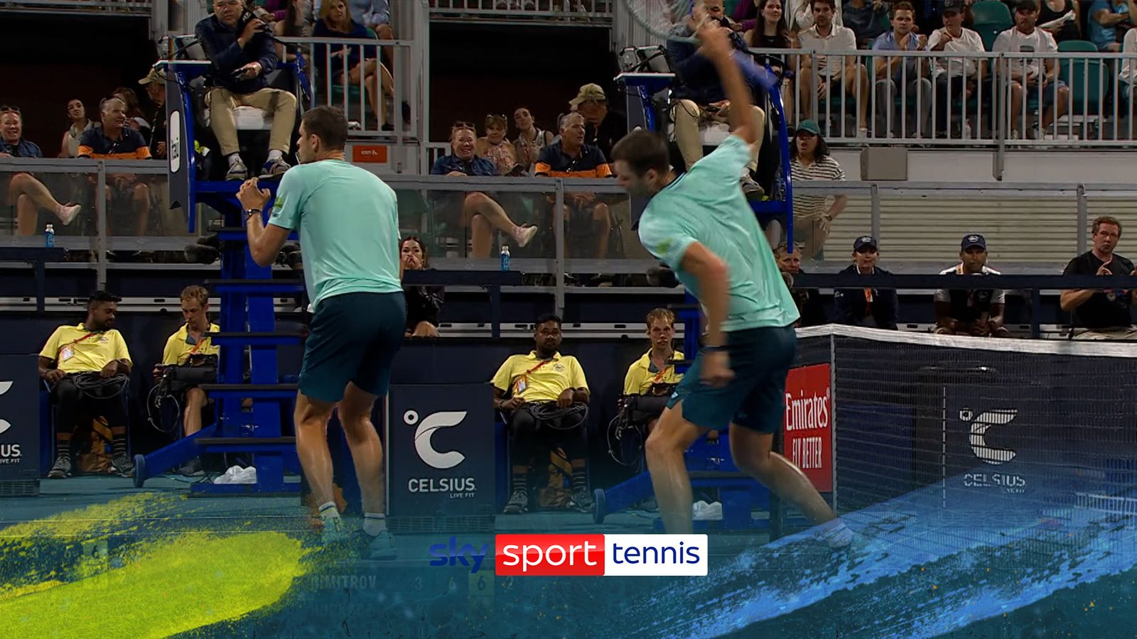 Miami Open: Hubert Hurkacz throws racket in anger after net touch call ...