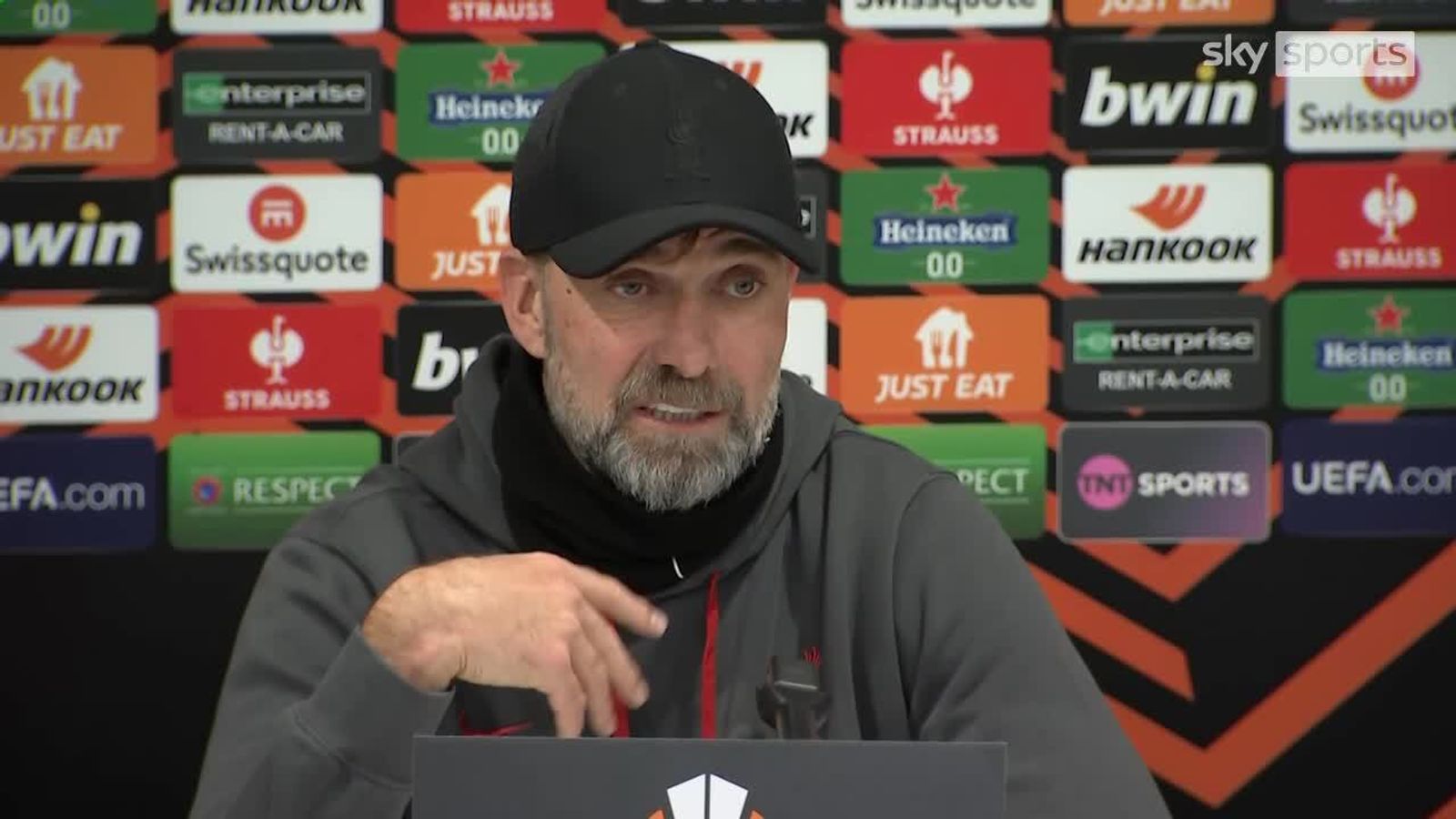 Jurgen Klopp reacts to Liverpool's 6-1 win against Sparta Prague in the ...