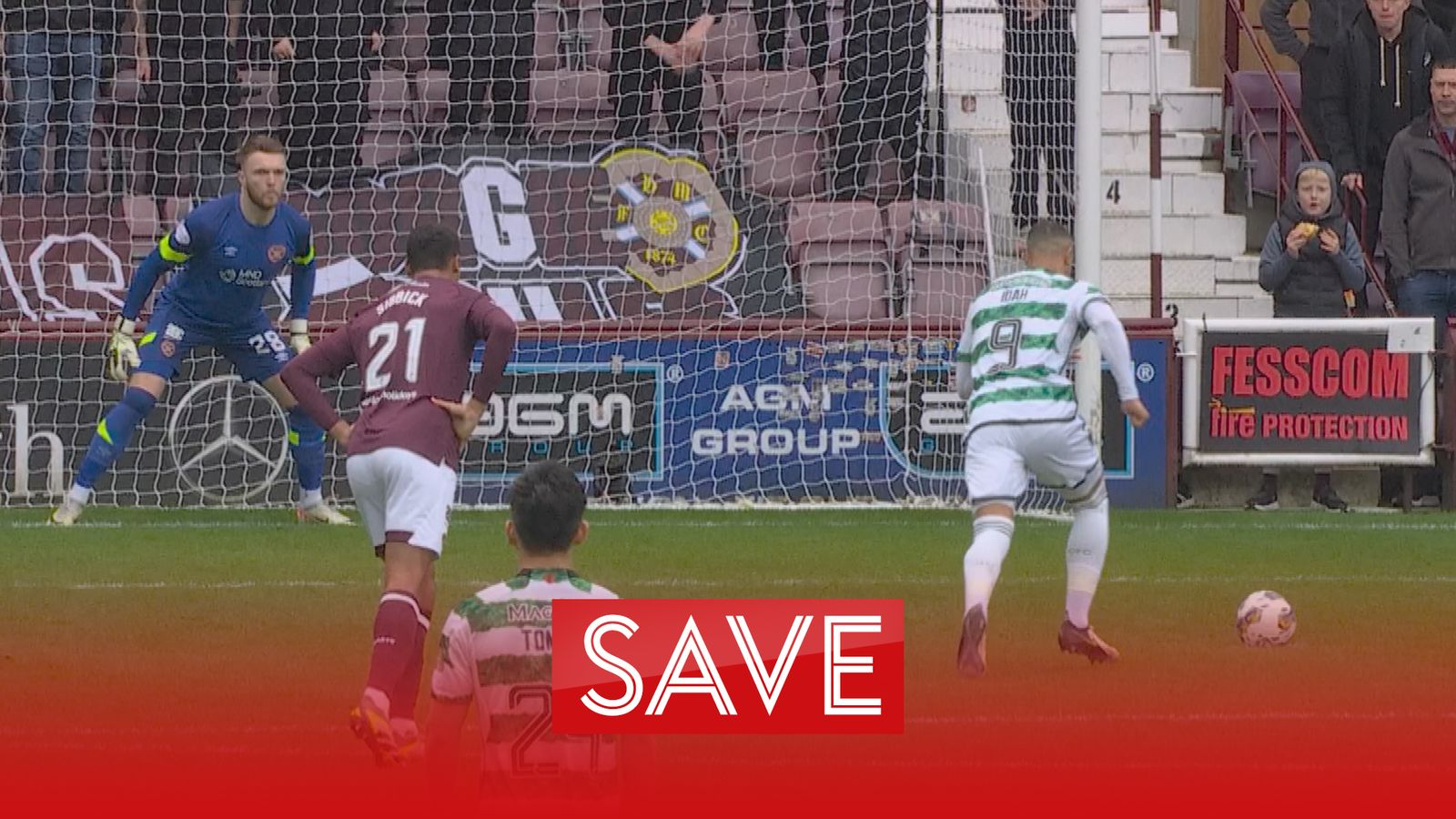 Hearts vs Celtic: Zander Clark stops Adam Idah's penalty | Football ...