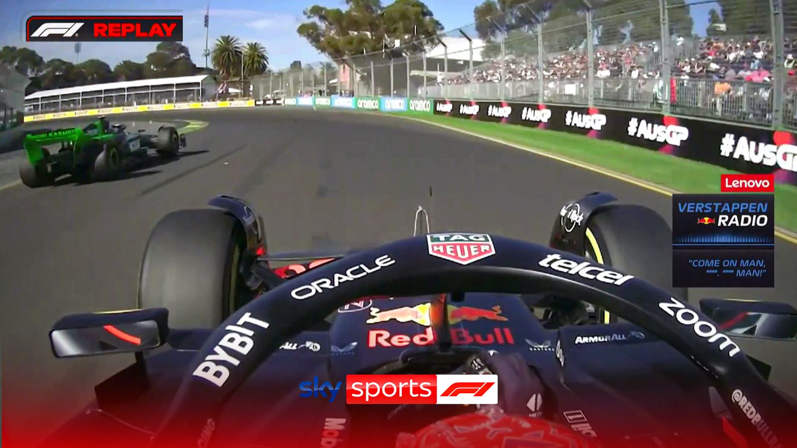 Zhou Guanyu blocks Max Verstappen to his displeasure during a flying ...