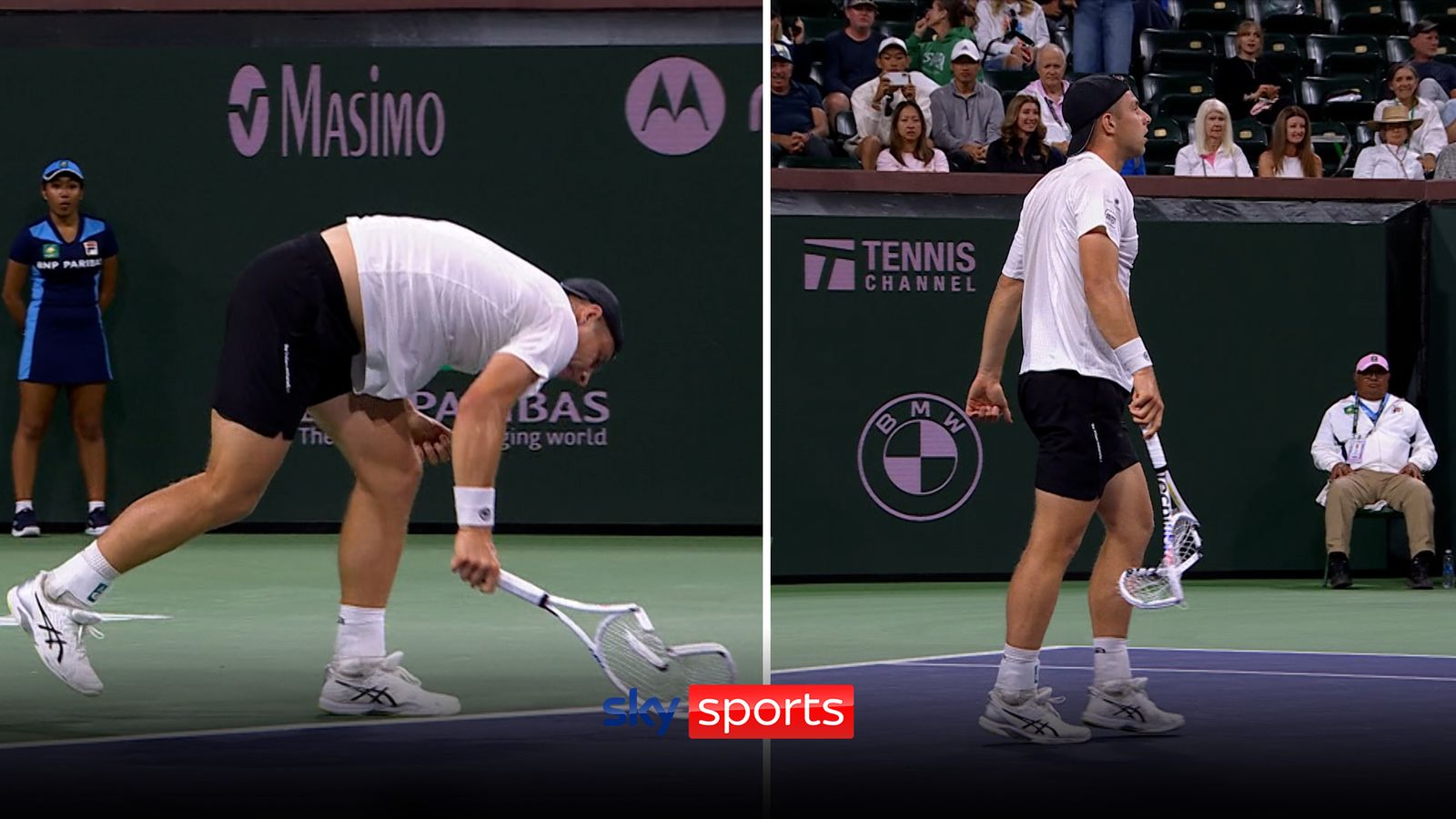 Indian Wells: Tallon Griekspoor SMASHES his racket countless times ...