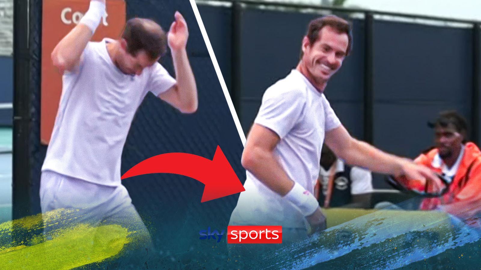 Andy Murray warms up in car park ahead of Tomas Martin Etcheverry clash ...