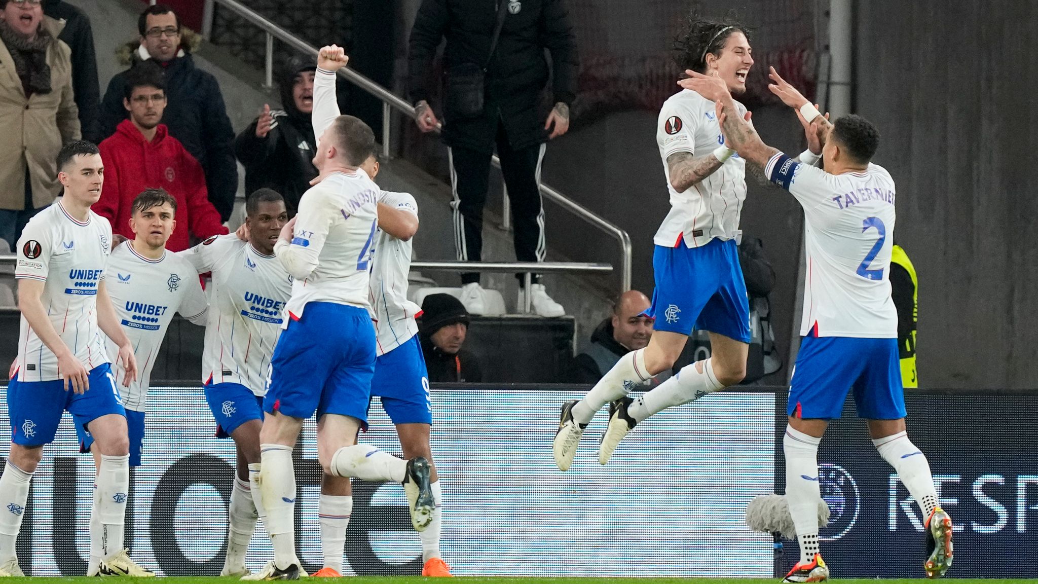 Benfica 2-2 Rangers: Philippe Clement's side earn battling Europa ...