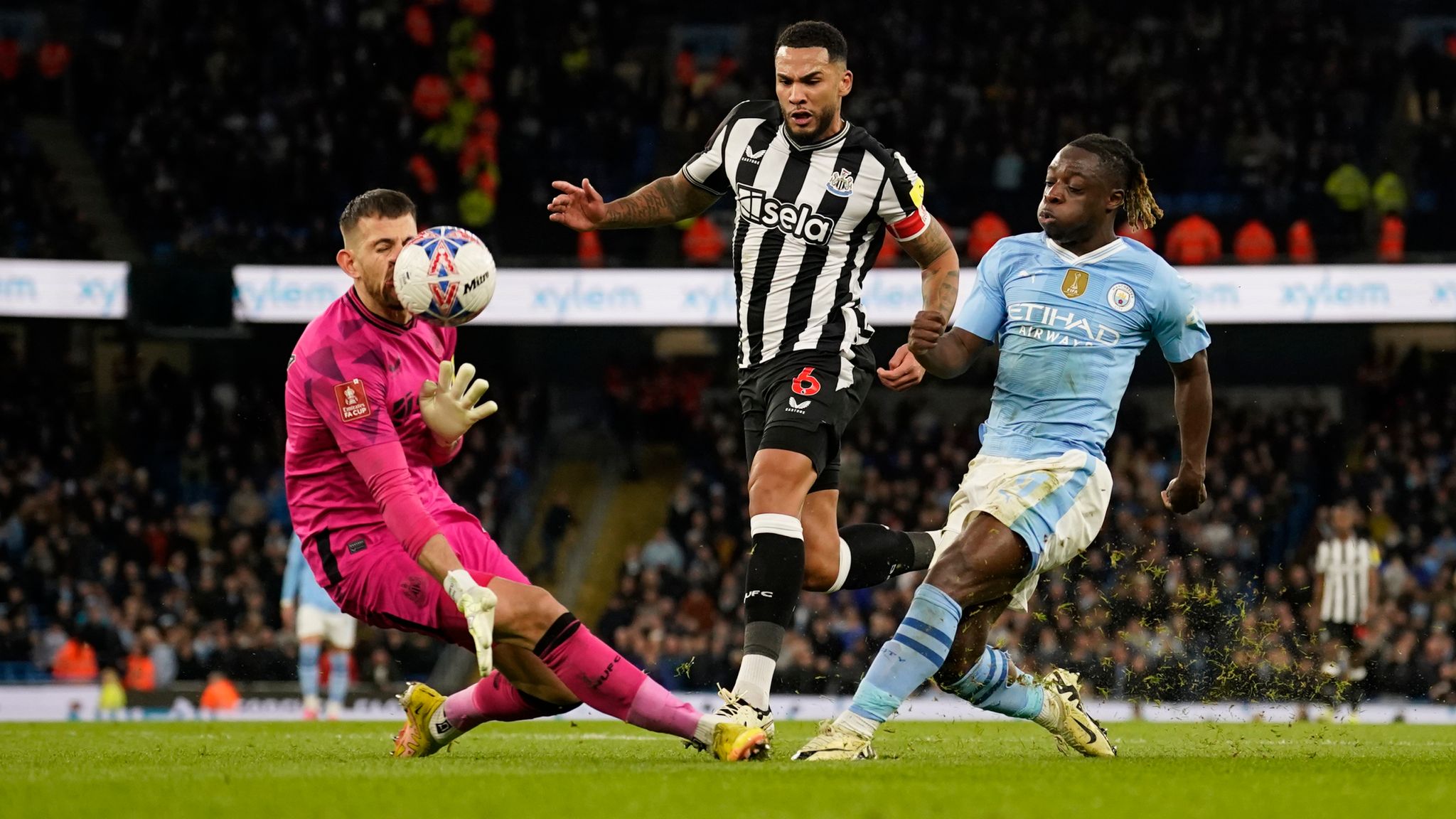 Man City 2 0 Newcastle Two Deflected Bernardo Silva Strikes Help Fa