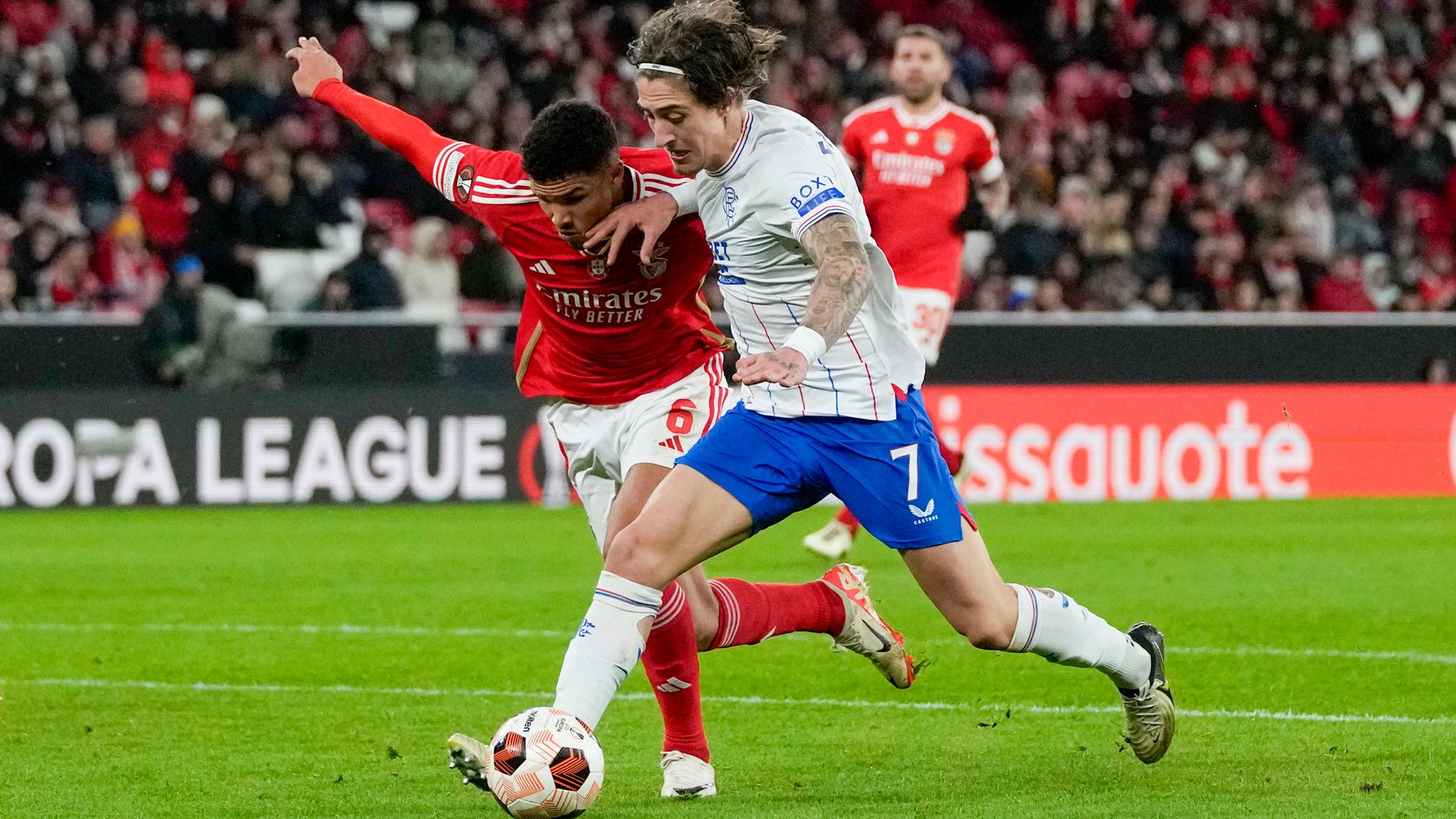 Benfica 2-2 Rangers: Philippe Clement's side earn battling Europa ...
