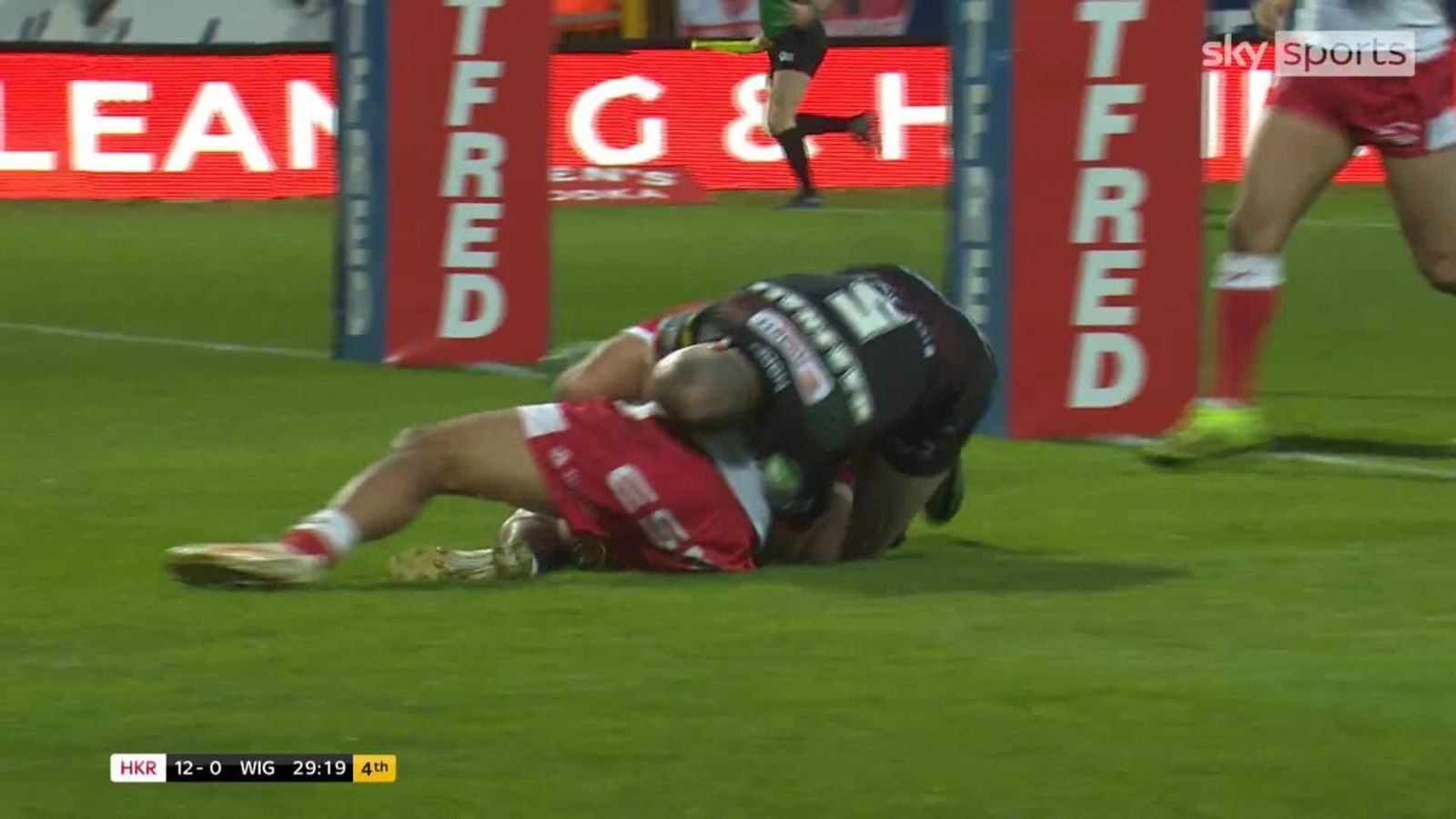 Peta Hiku runs from his own half to add a third for The Robins | Rugby ...