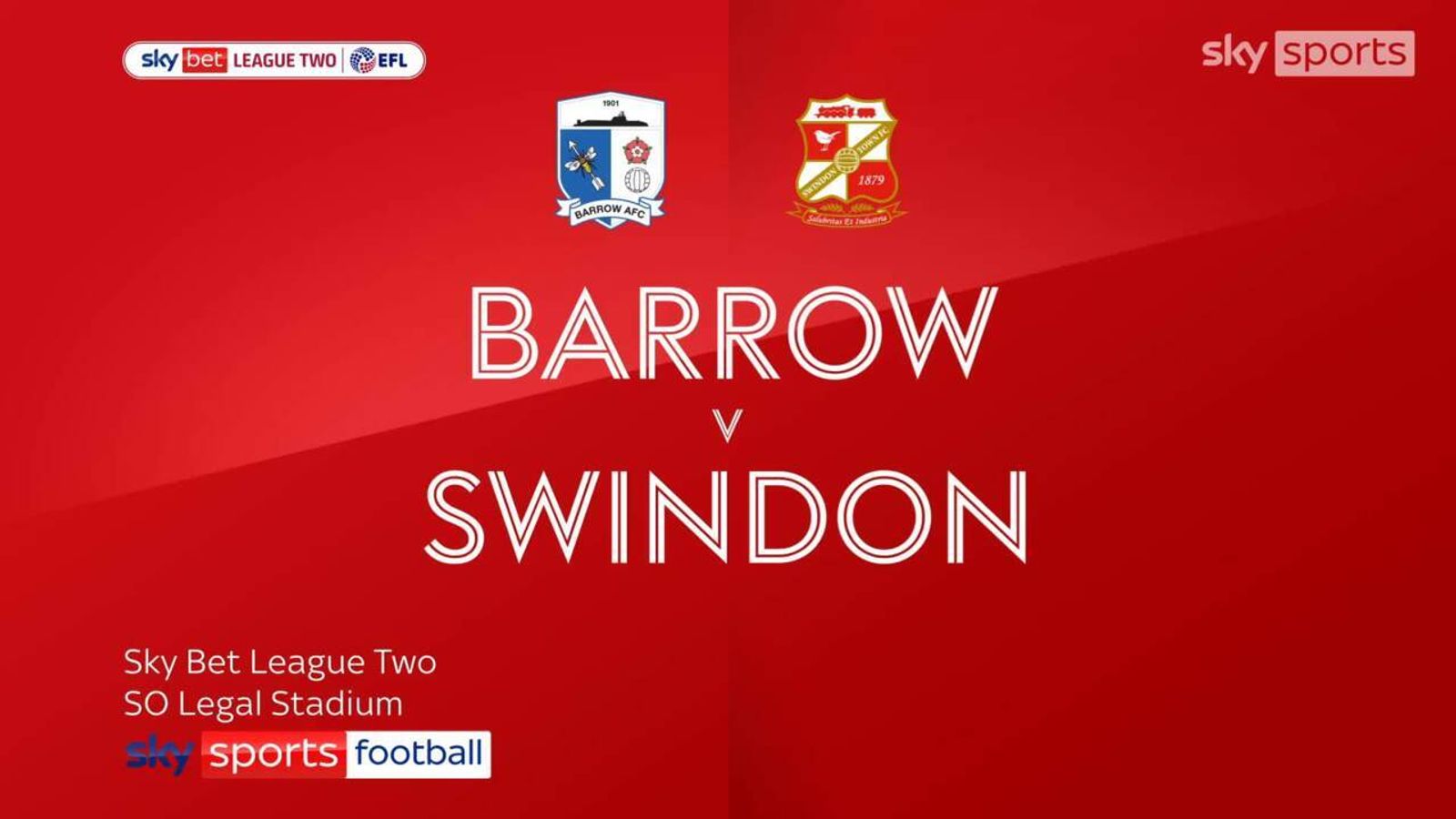 Barrow 0 - 2 Swindon - Match Report & Highlights