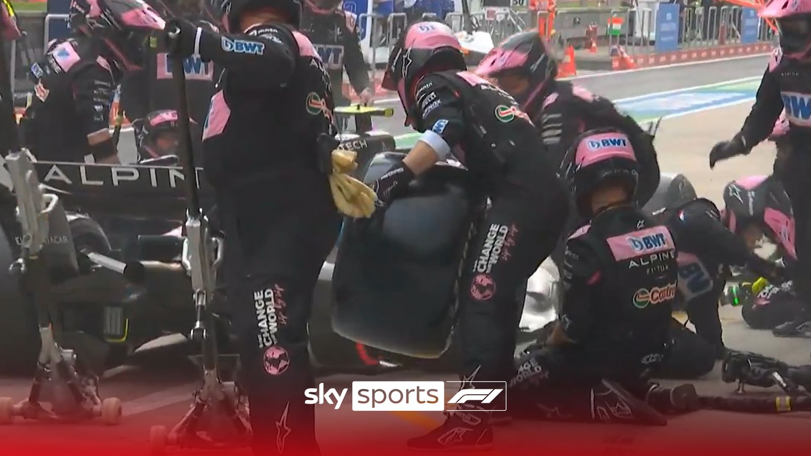 Catastrophic pit stop for Alpine's Pierre Gasly! | F1 News | Sky Sports