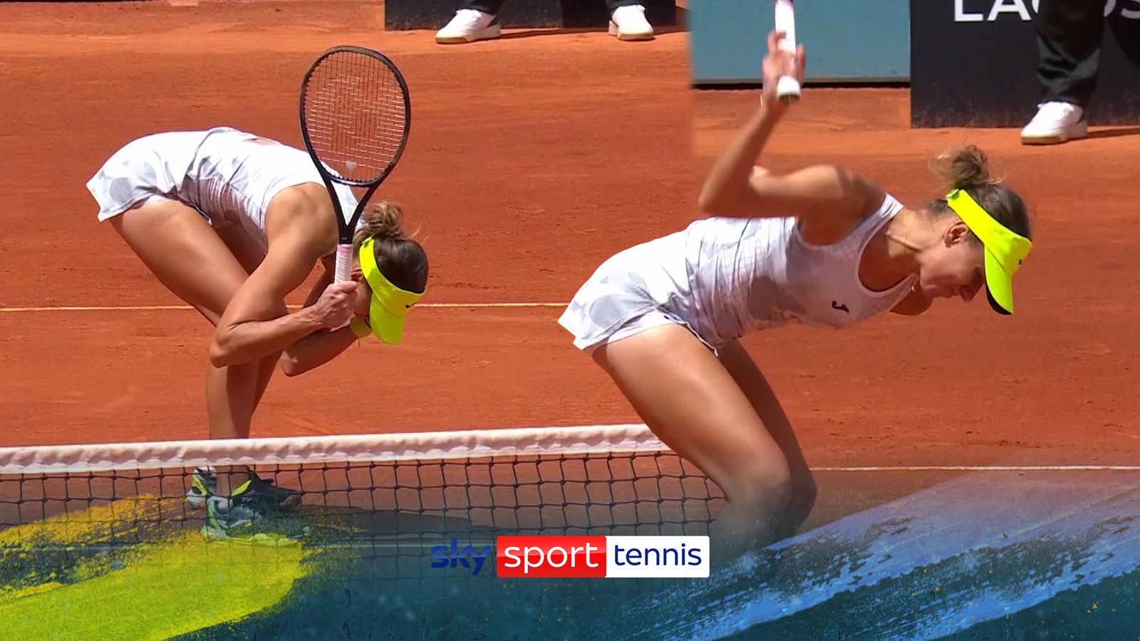 Magda Linette takes out all frustrations on racket after being broken ...