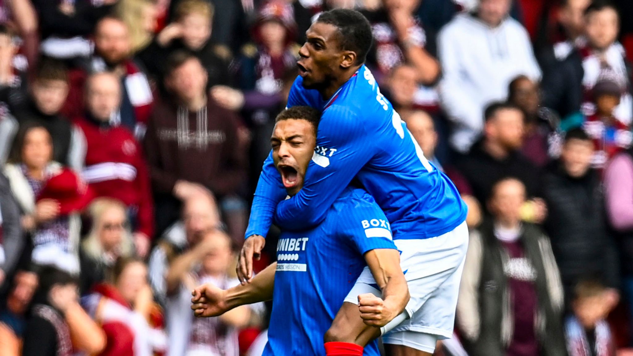 Rangers 2-0 Hearts: Cyriel Dessers strikes twice to set up Old Firm ...