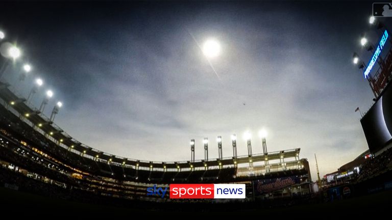 A magical moment as eclipse passes directly over MLB game | Baseball ...