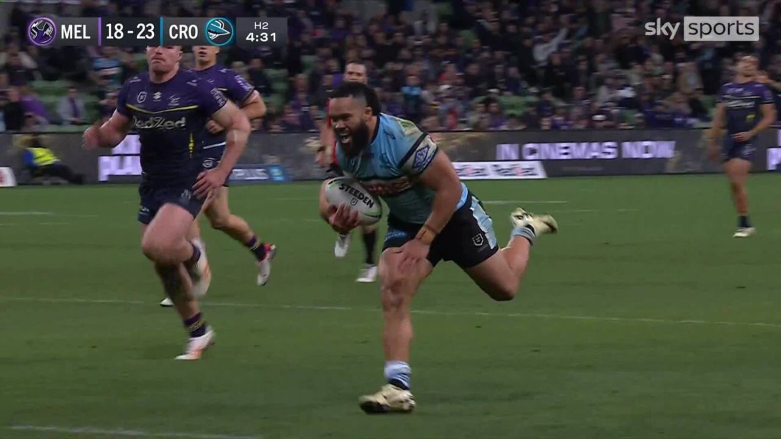 Cronulla Sharks score incredible try from kick-off to stun Melbourne ...