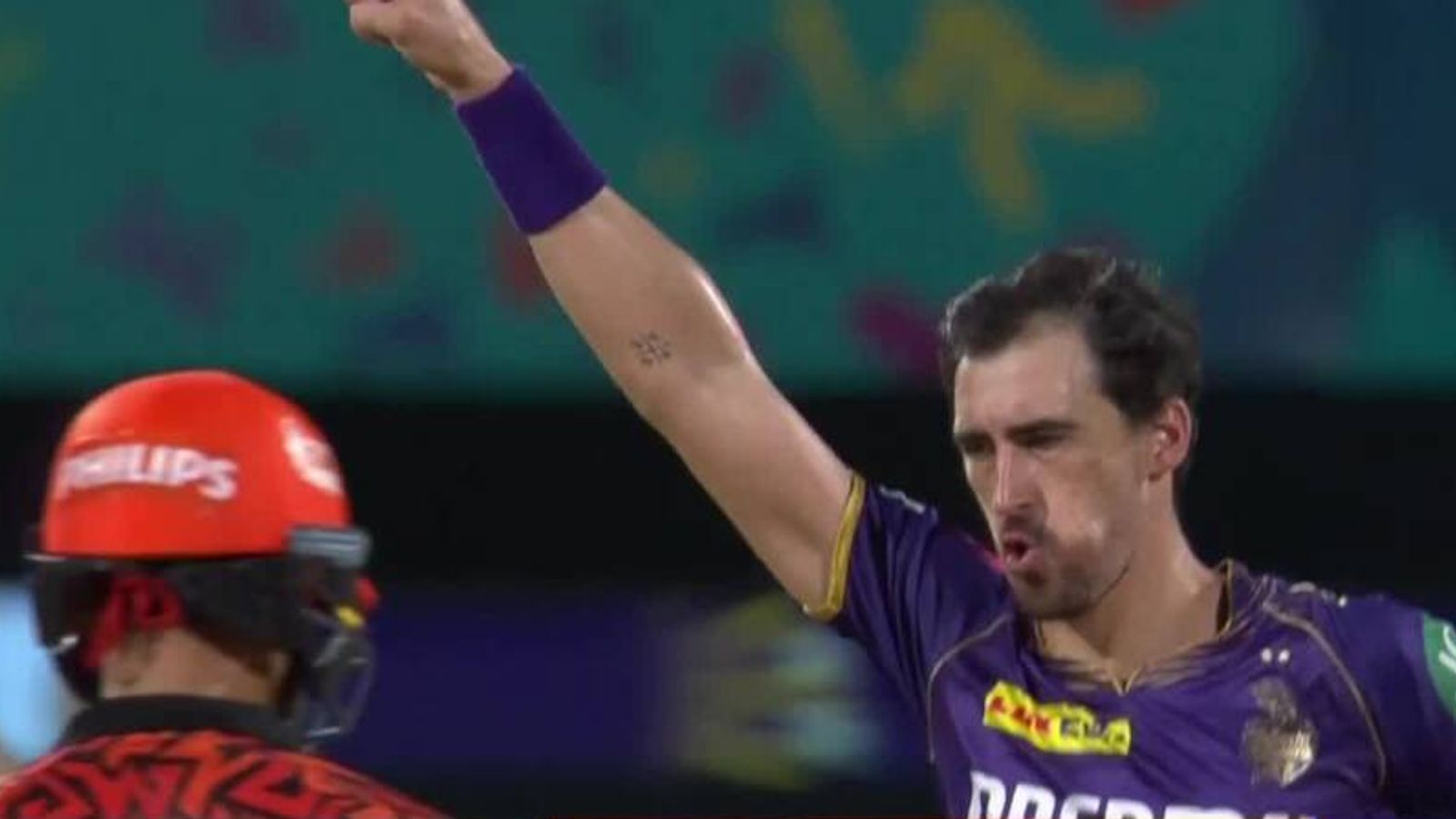 Mitchell Starc takes the first wicket for Kolkata Knight Riders in IPL ...
