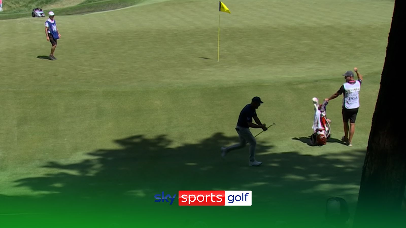 Bryson DeChambeau sinks huge putt from off the green for birdie! | Golf ...