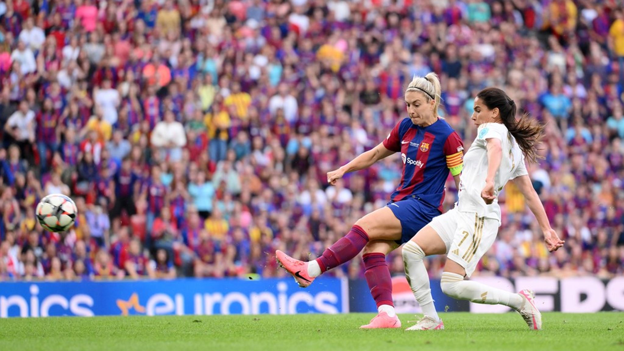 Barcelona Women 2-0 Lyon Women: Aitana Bonmati and Alexia Putellas on ...