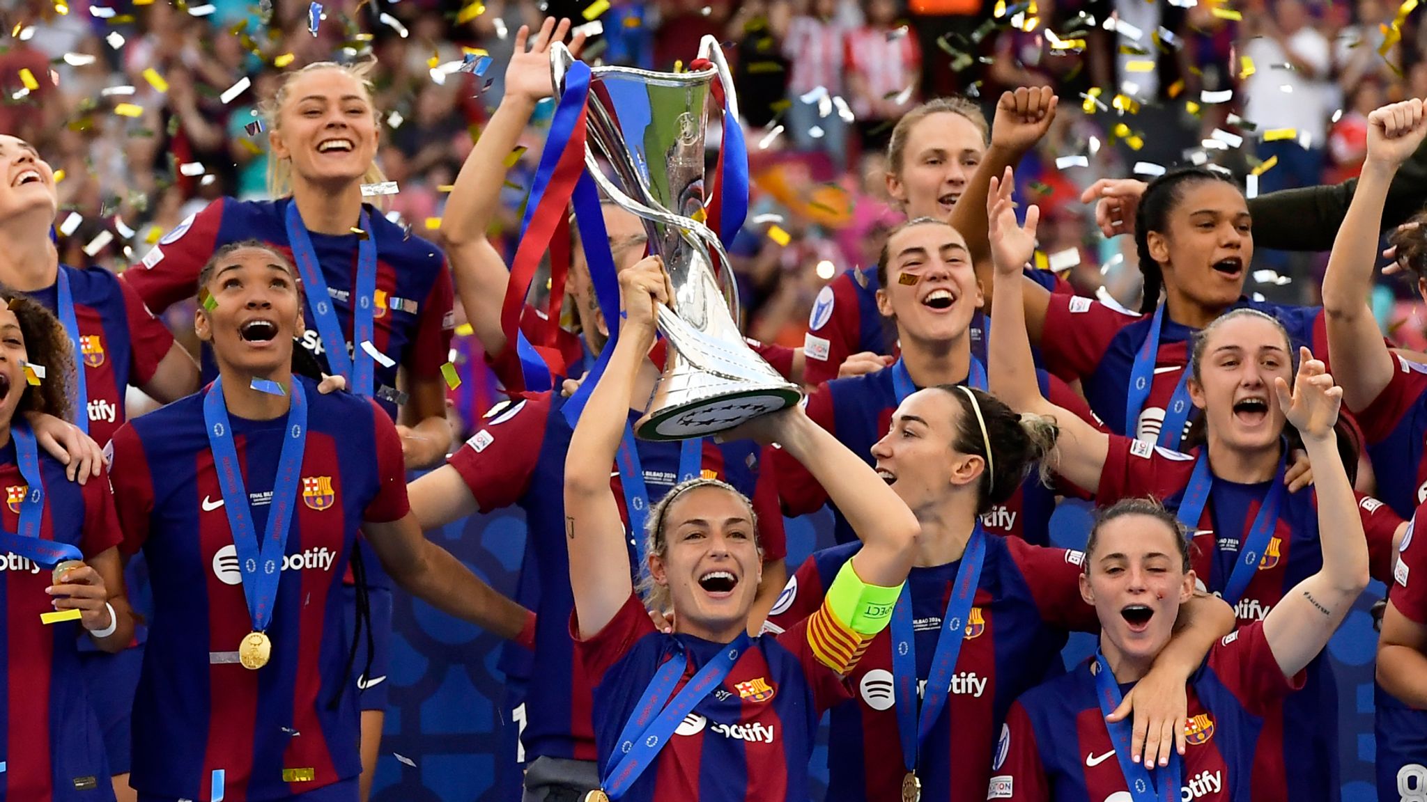 Barcelona Women 2-0 Lyon Women: Aitana Bonmati and Alexia Putellas on ...