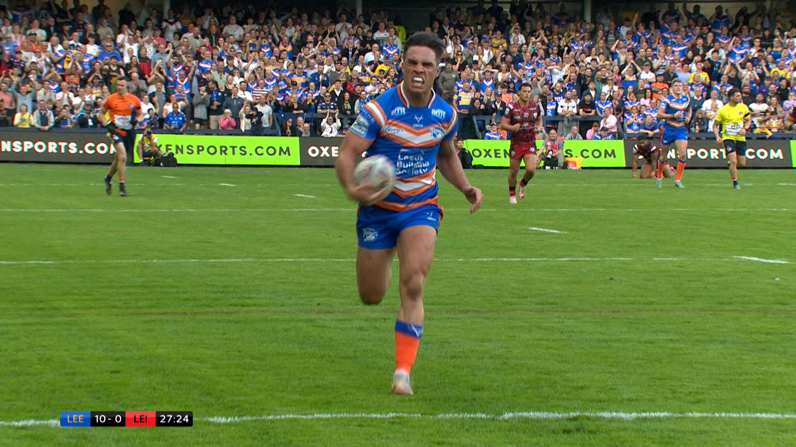 Brodie Croft extends Leeds lead with blistering 80 metre break! | Rugby ...