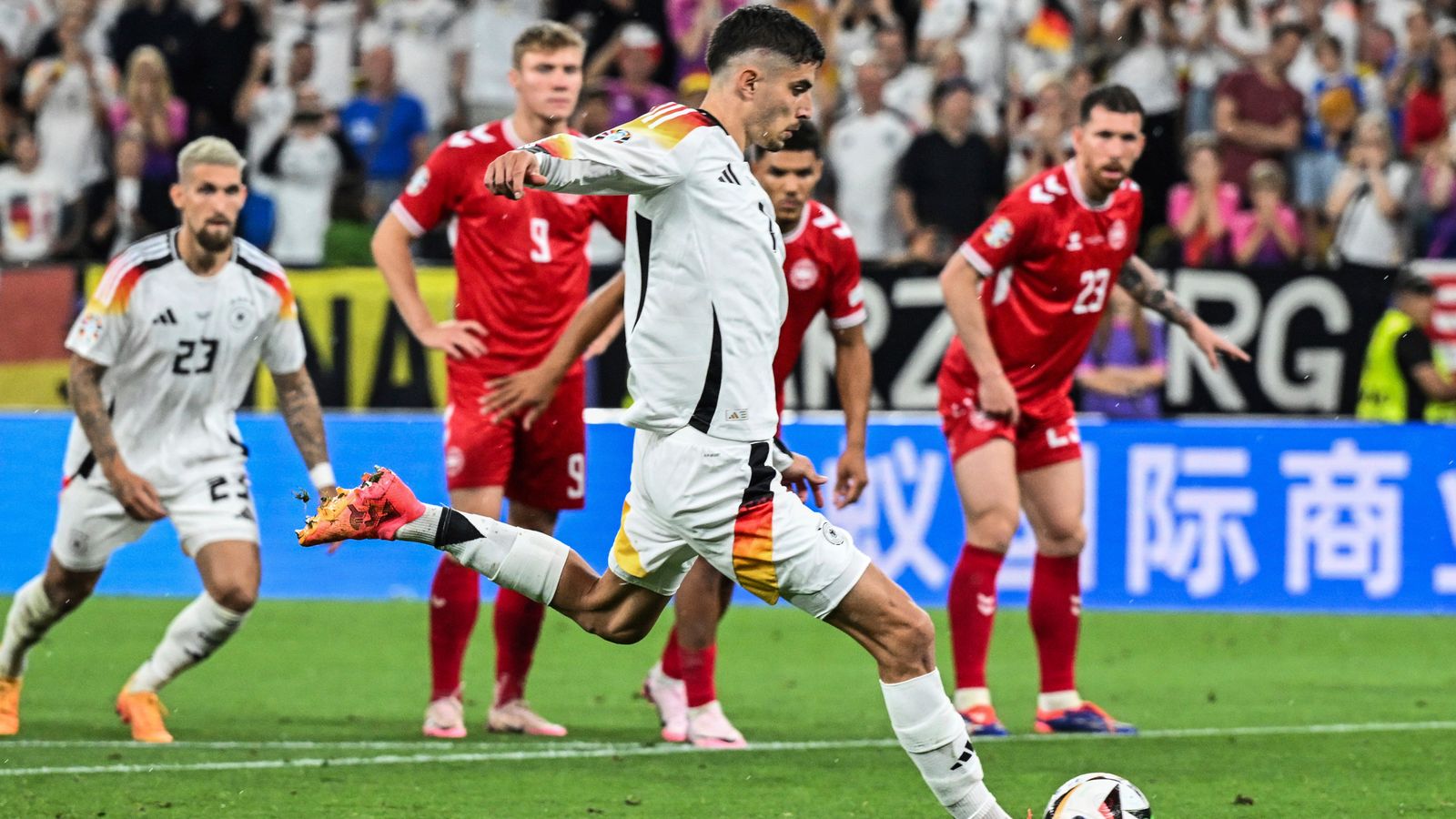 Euro 2024 - Germany 2-0 Denmark: Kai Havertz penalty and Jamal Musiala ...