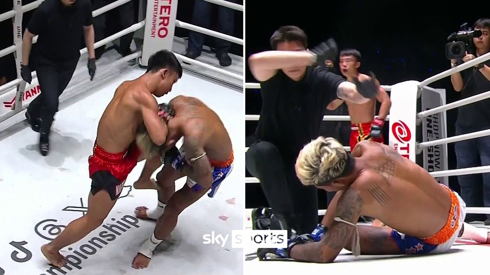 Huge knee shots to head result in dramatic KO | 'What a comeback ...