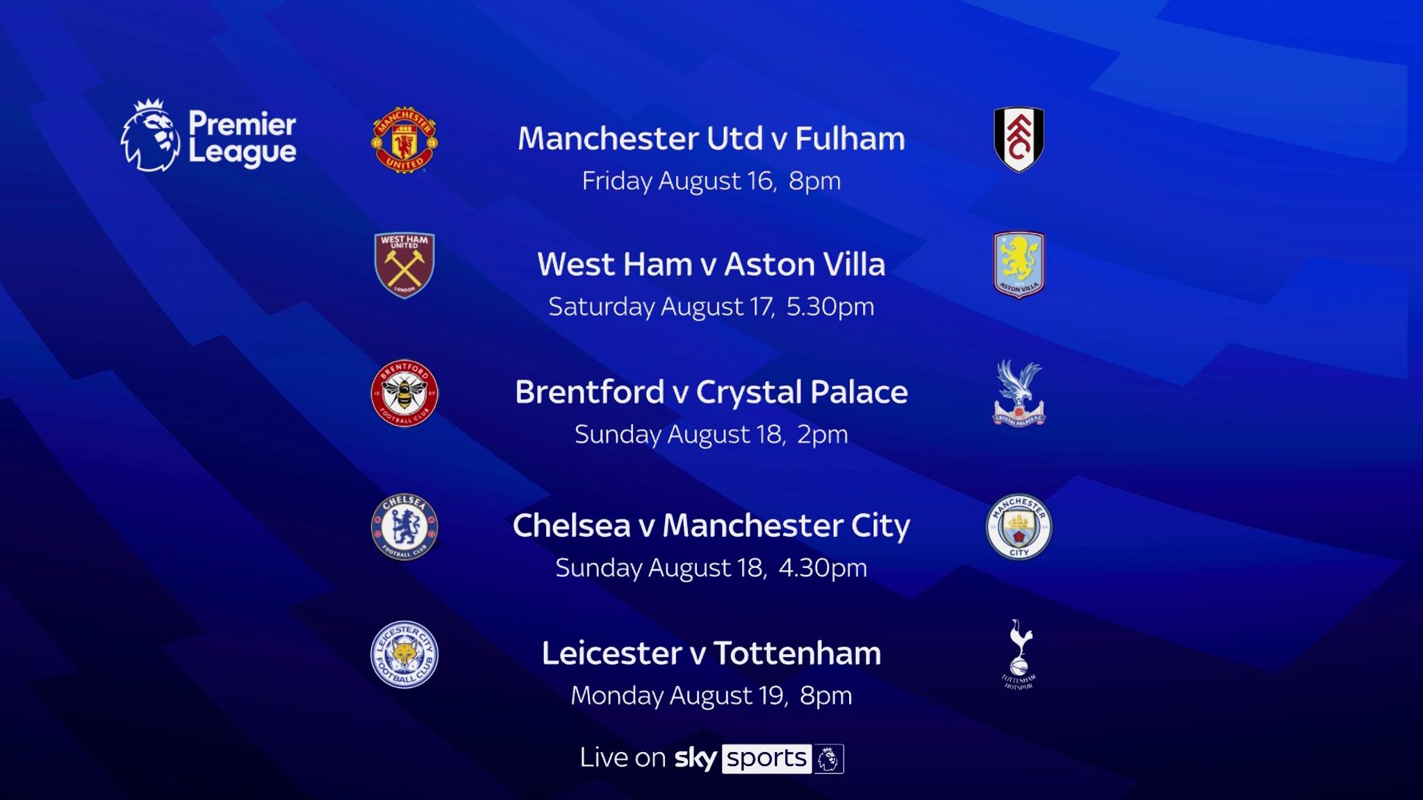 Premier League fixtures live on Sky Sports: Arsenal vs Liverpool and Aston Villa vs Man Utd to ...