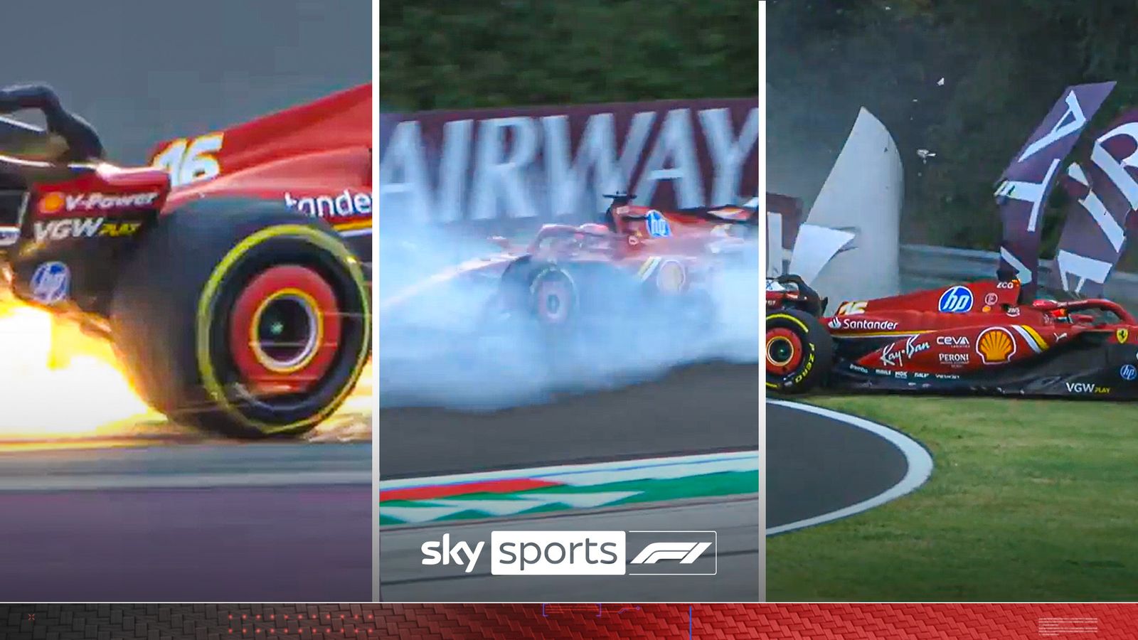 Charles Leclerc brings out red flag with HUGE smack into wall! | F1 ...