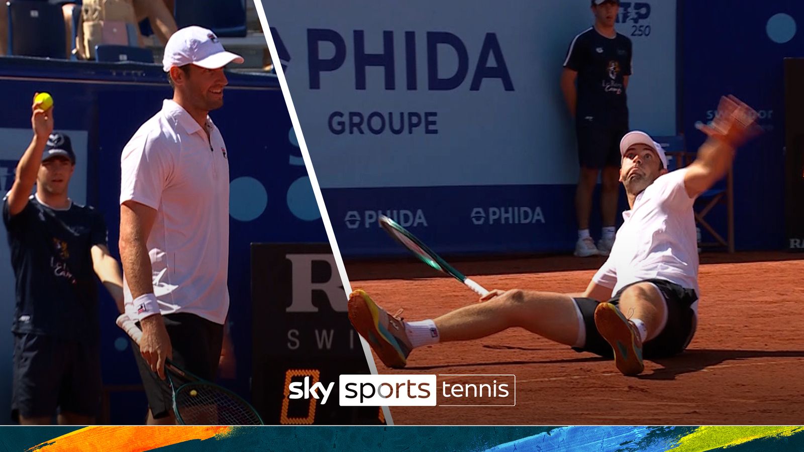 Quentin Halys wins point after hitting incredible shot from the floor ...