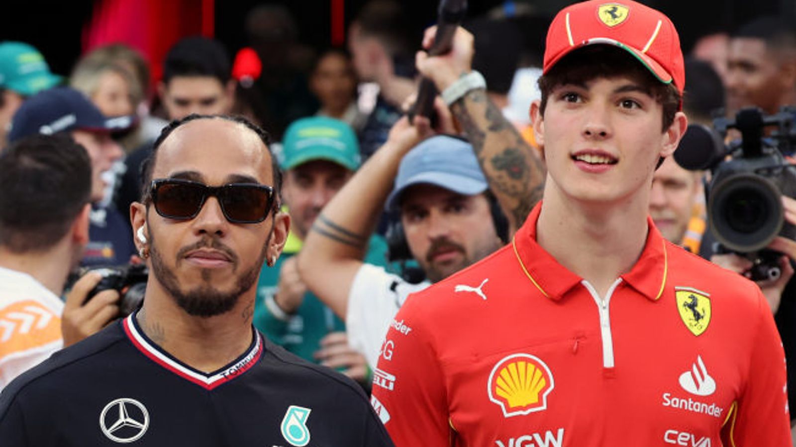 Lewis Hamilton: Oliver Bearman keen to learn from incoming Ferrari driver's 'winning mentality ...