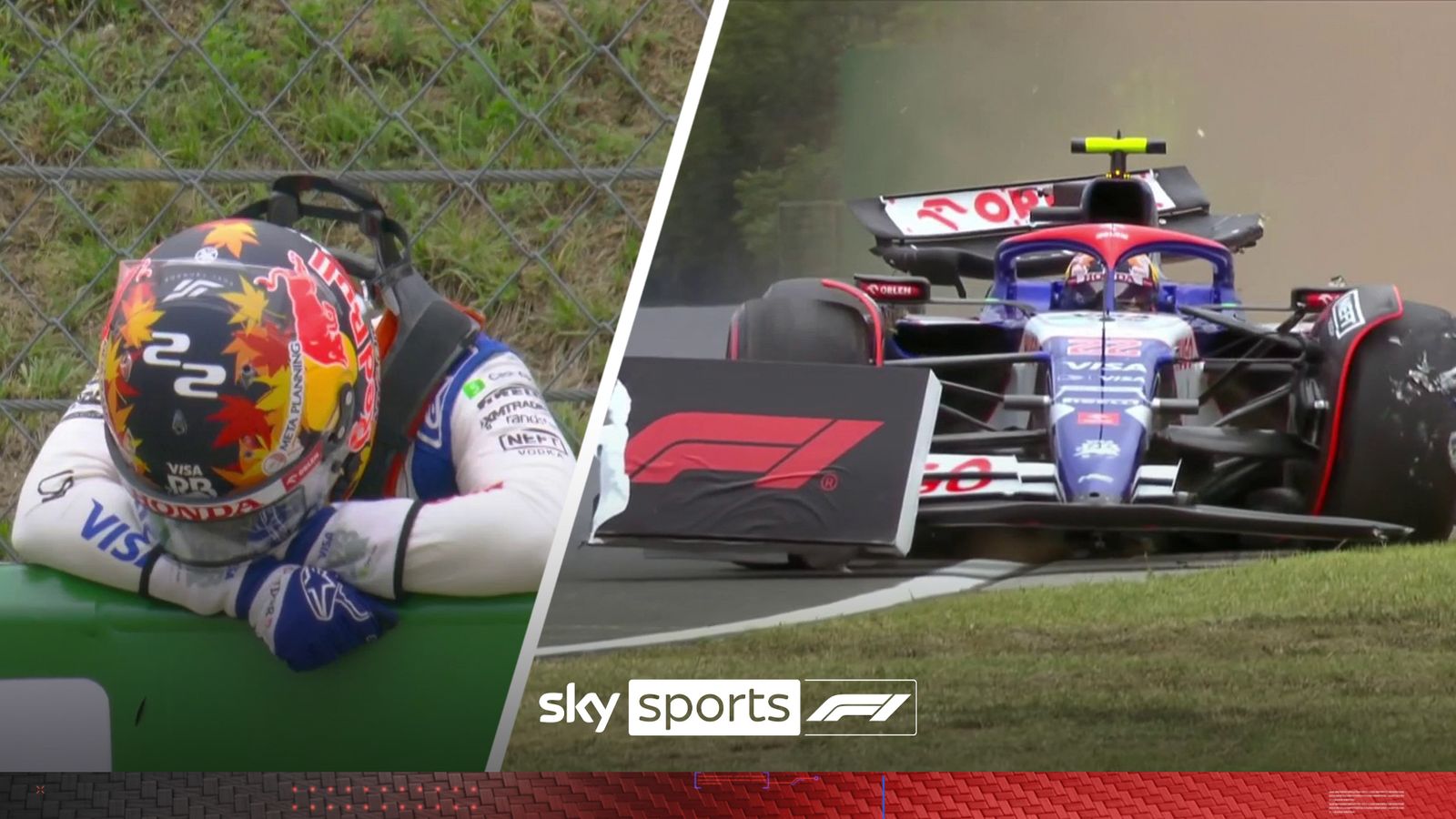 Hungarian GP: Yuki Tsunoda hits the wall and brings out the red flag ...