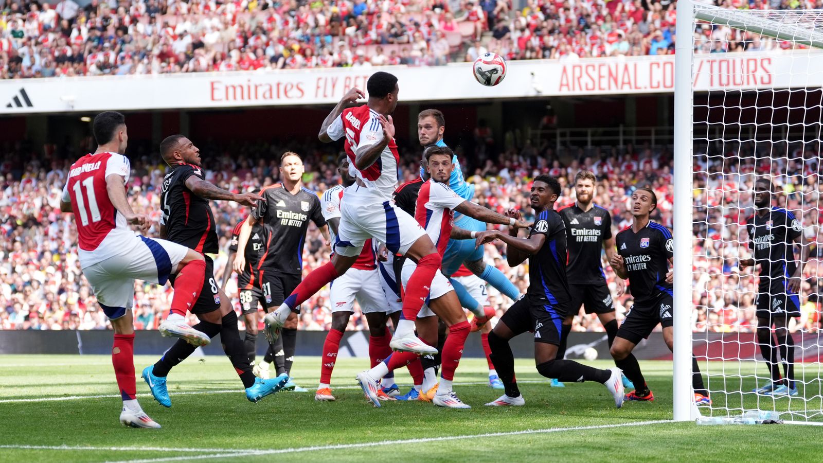 Arsenal 2-0 Lyon: Riccardo Calafiori makes Gunners debut as William ...