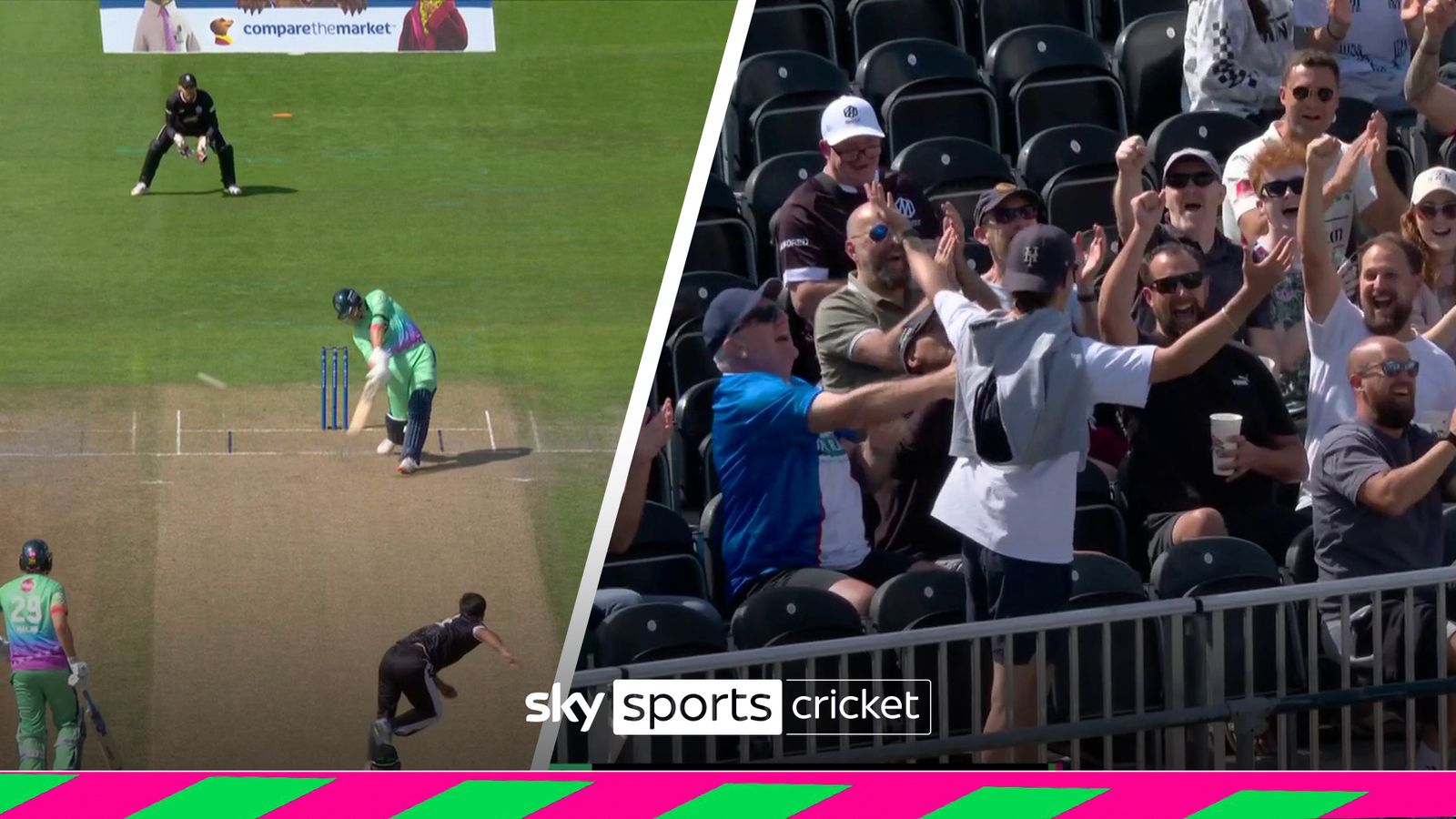 The Hundred: Fan catches Will Jacks' six during Oval Invincibles clash ...