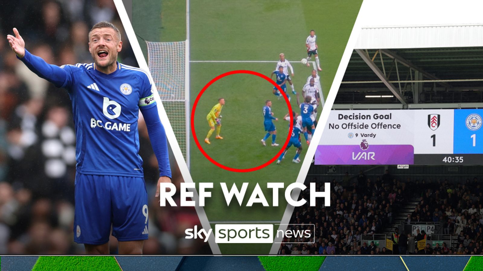 Ref Watch: Was Leicester's Jamie Vardy offside in Wout Faes header ...