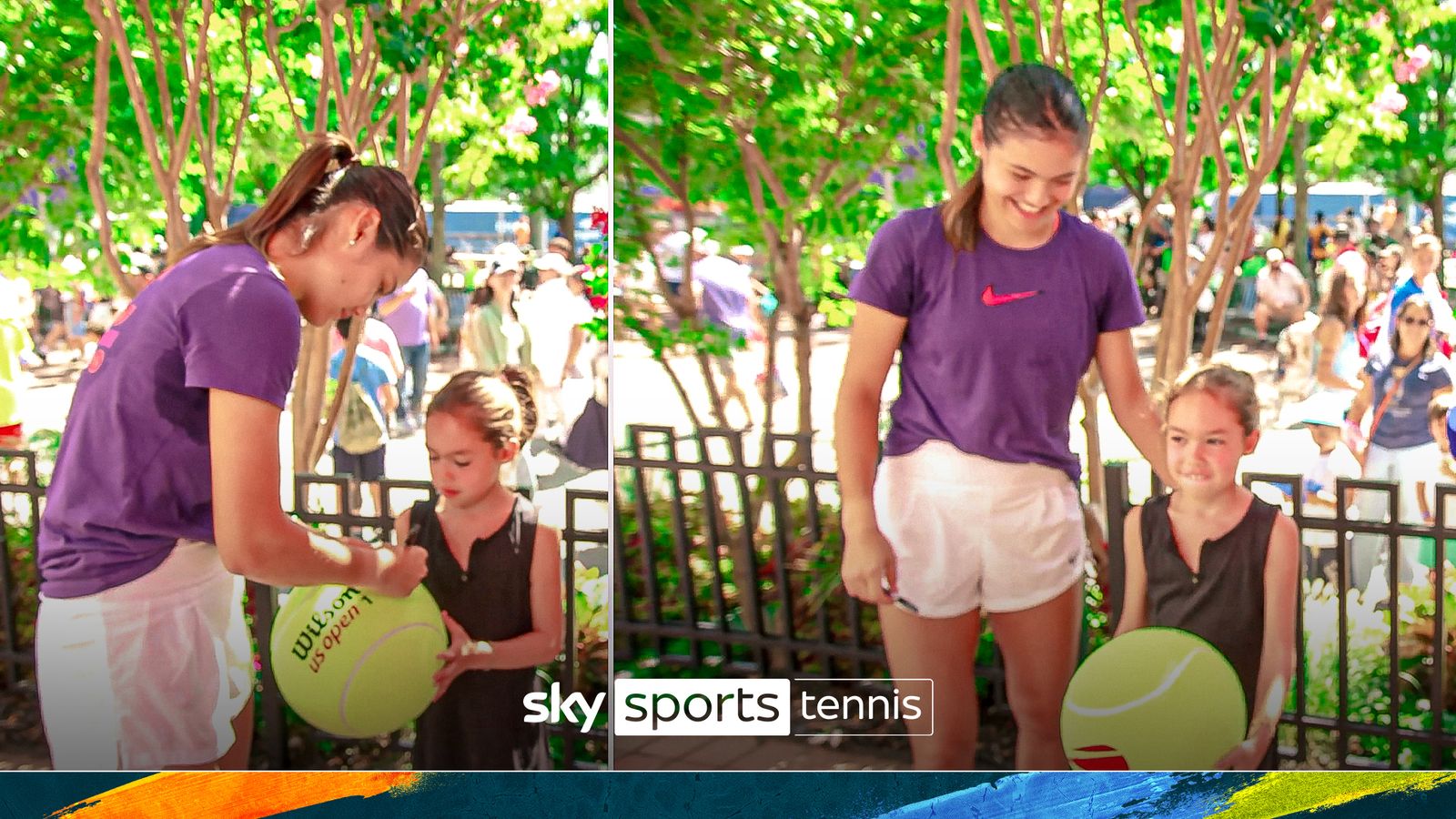 Emma Raducanu delights young fan ahead of US Open | Tennis News | Sky ...